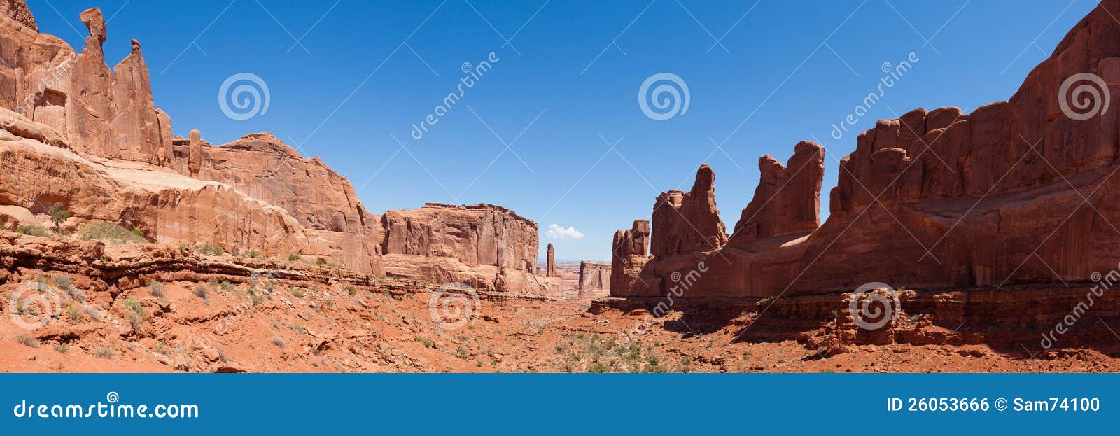 Panoramic View of Arches National Park in Utah Stock Photo - Image of ...