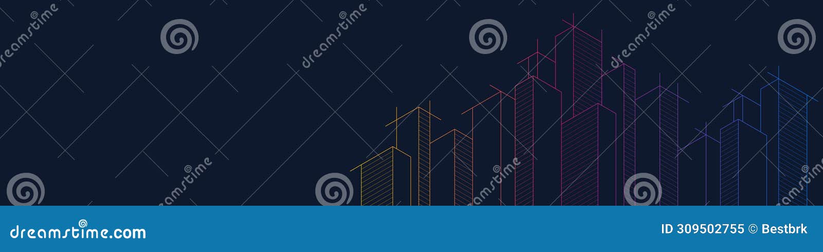 Panoramic View of Architectural Drawing with Building Construction for ...