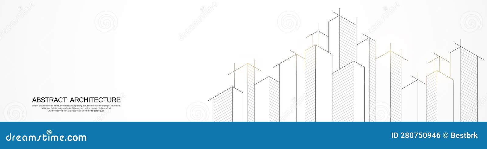 Panoramic View of Architectural Drawing with Building Construction for ...