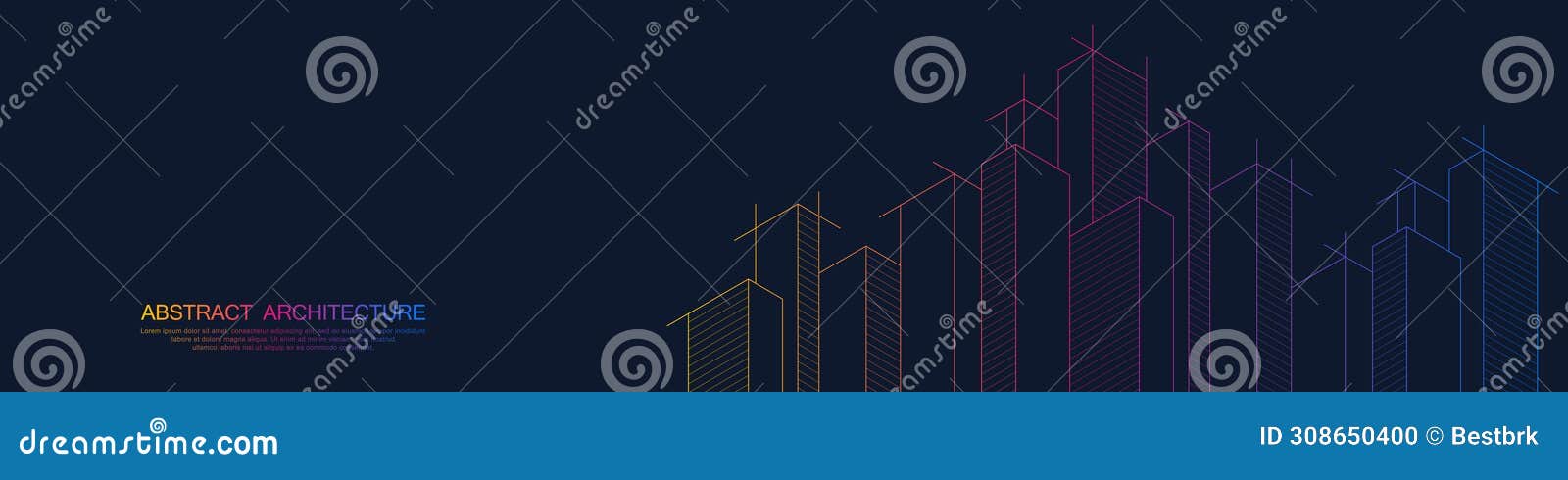 Panoramic View of Architectural Drawing with Building Construction for ...