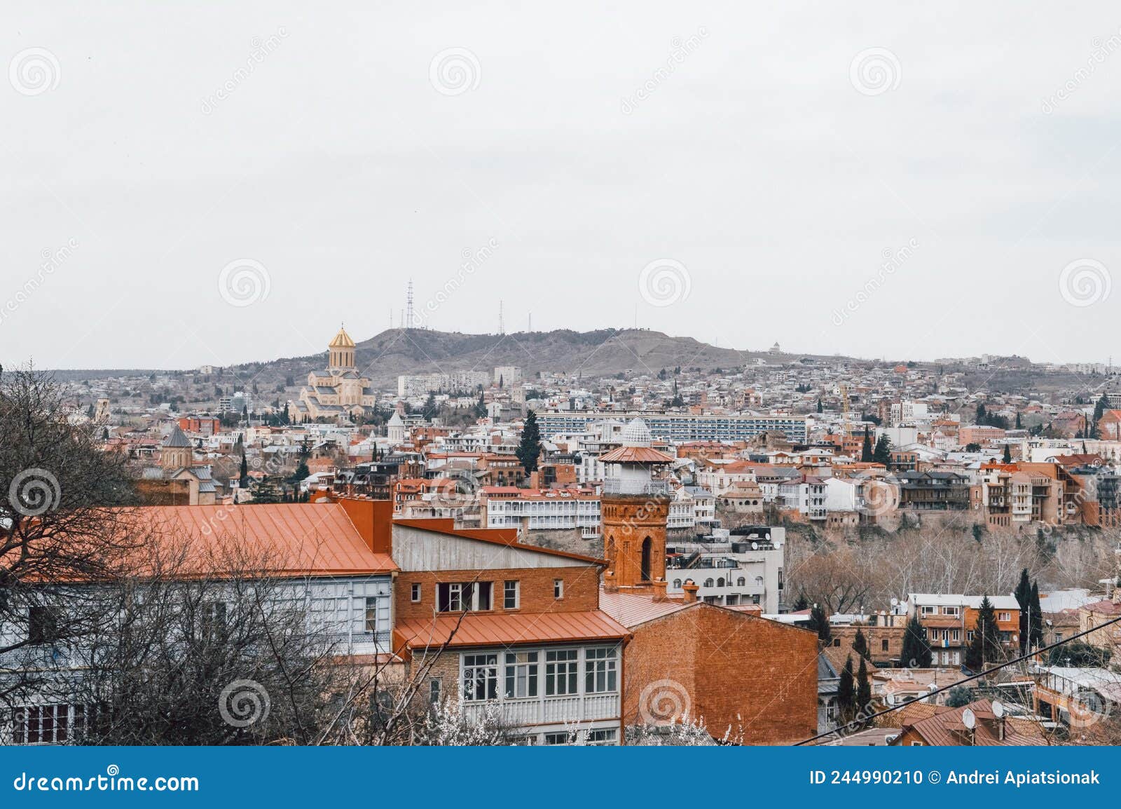 Panoramic View of the Architecture of the Spring City of Tbilisi Stock ...