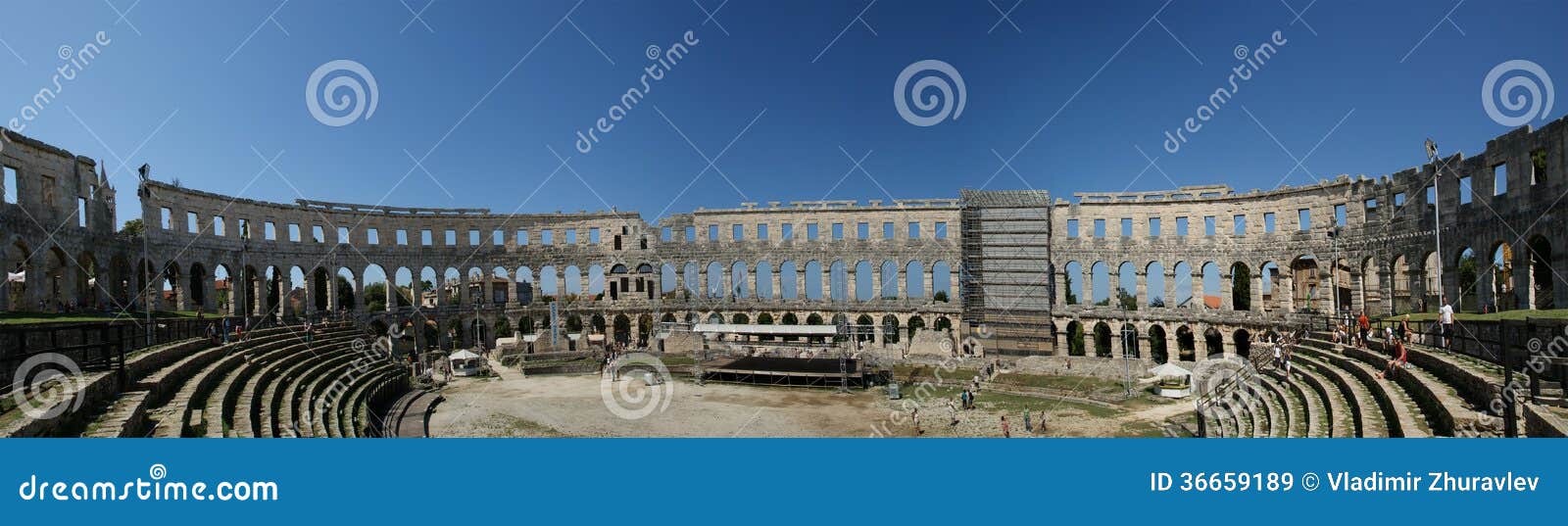 Panoramic View of the Arena (colosseum) in Pula, Croatia Editorial ...