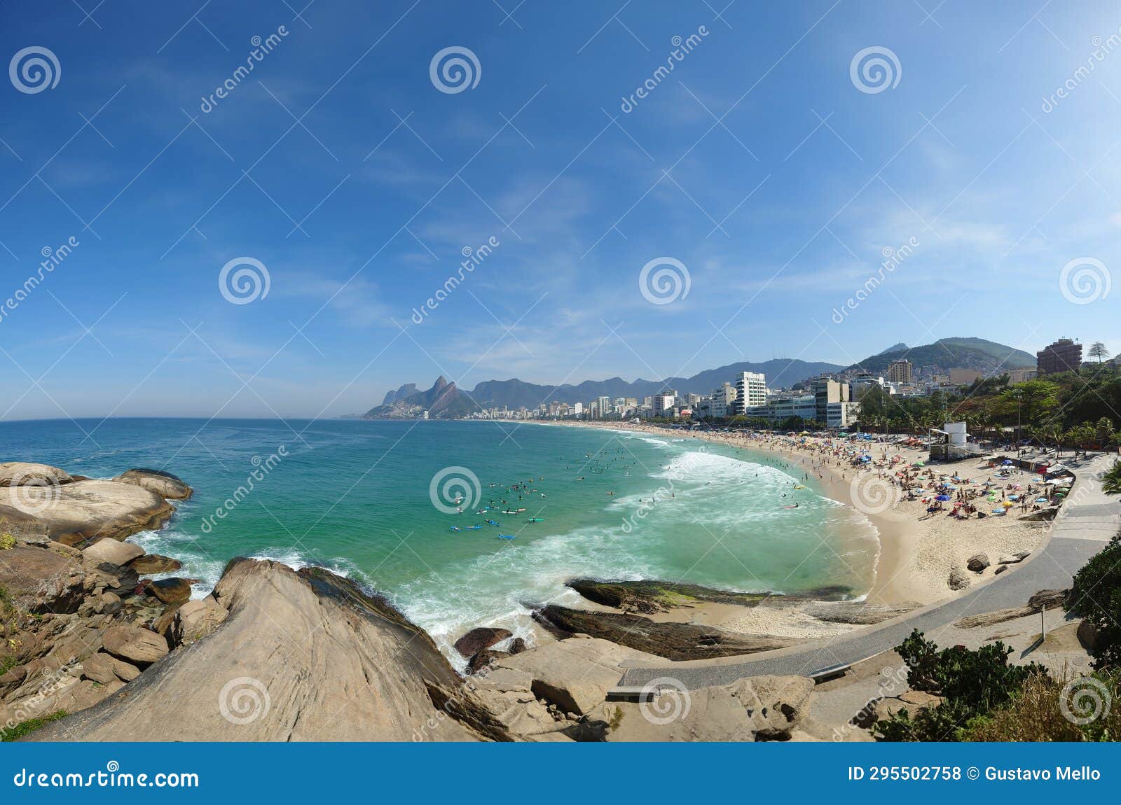 Panoramic View of Arpoador and Ipanema Beaches in the City of Rio De ...