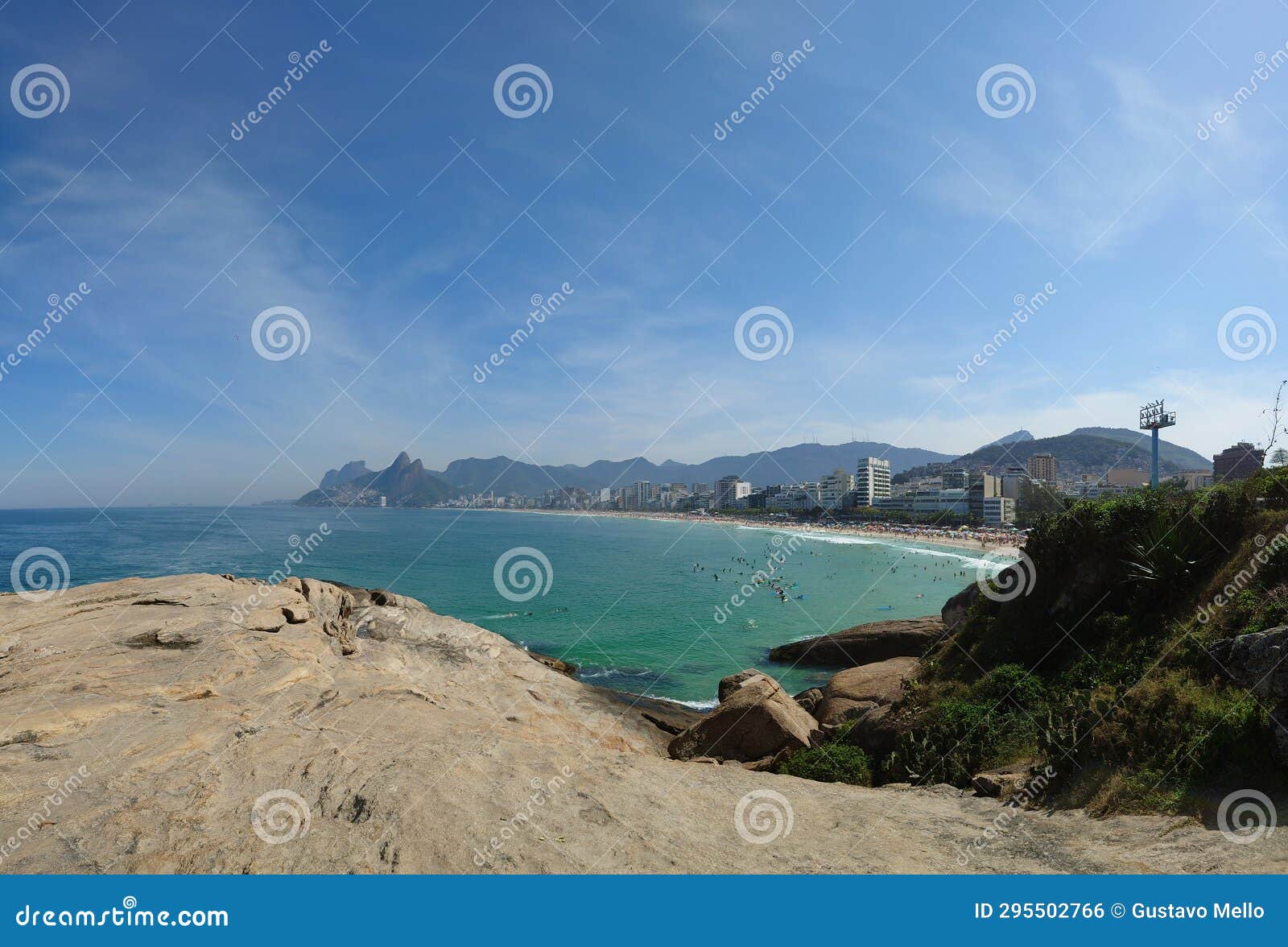 Panoramic View of Arpoador and Ipanema Beaches in the City of Rio De ...