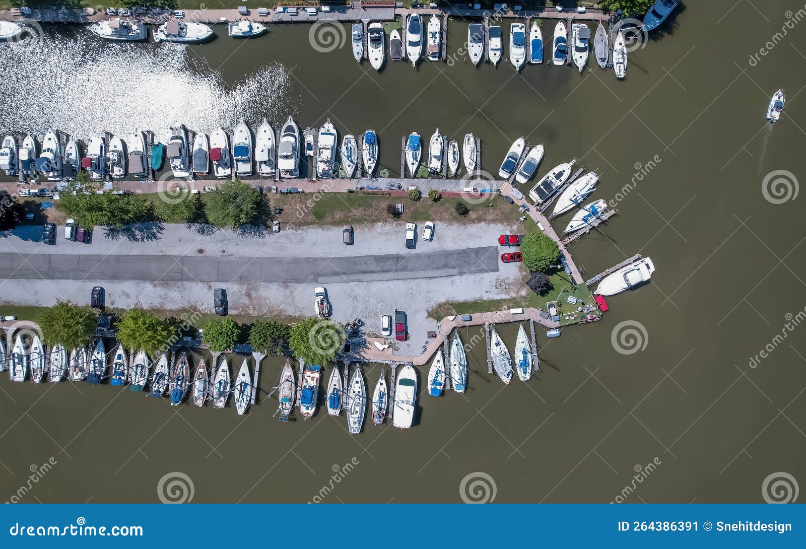 Panoramic View of Ashtabula Marina Along Ashtabula River in Ohio Stock ...