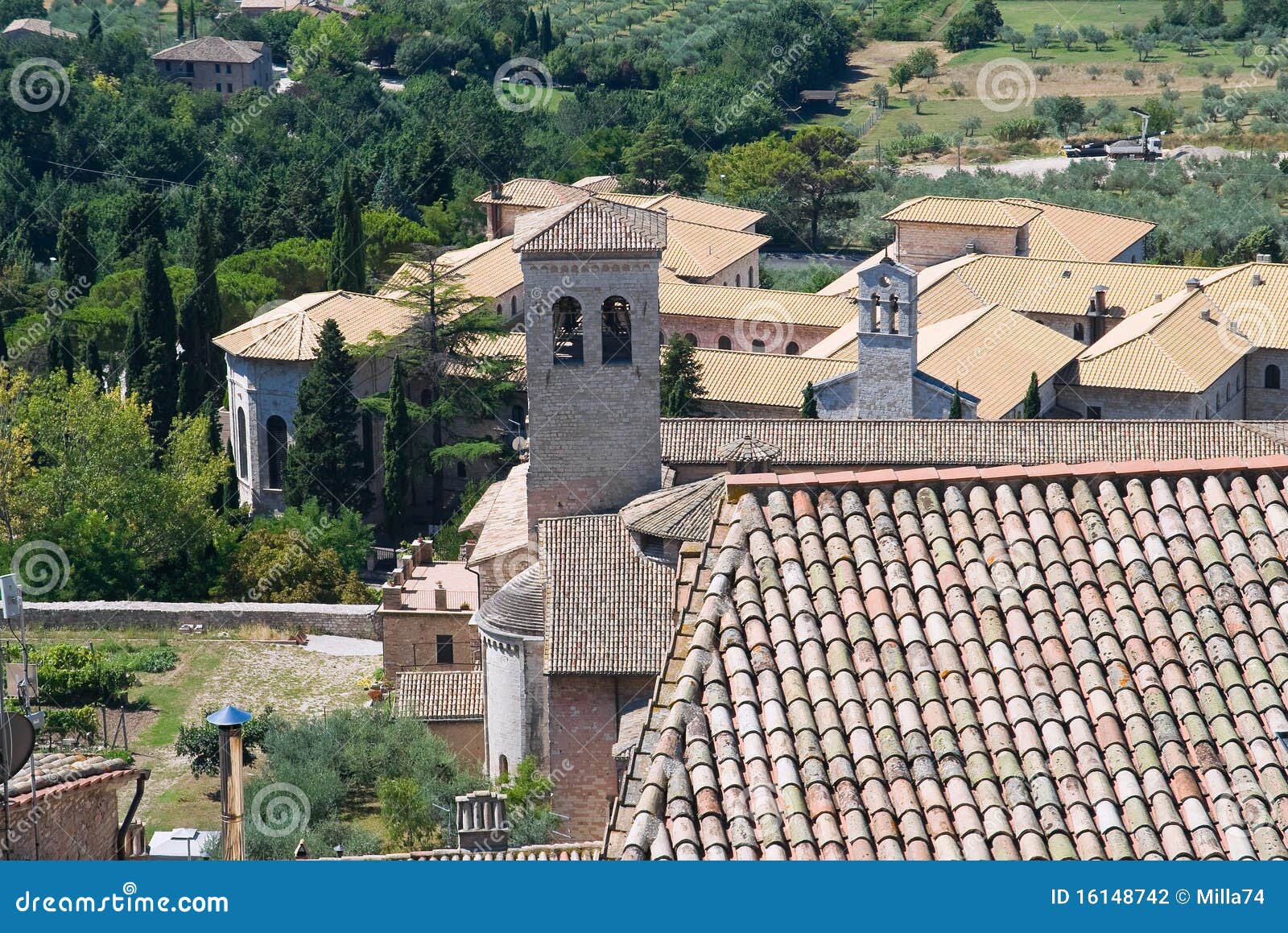 Panoramic View of Assisi. Umbria. Stock Photo - Image of domed ...