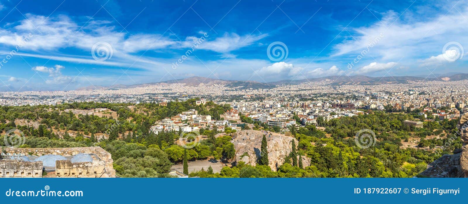 Panoramic View of Athens, Greece Stock Image - Image of development ...