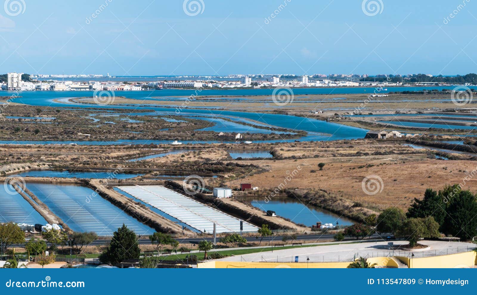 Panoramic view of Ayamonte stock image. Image of border - 113547809