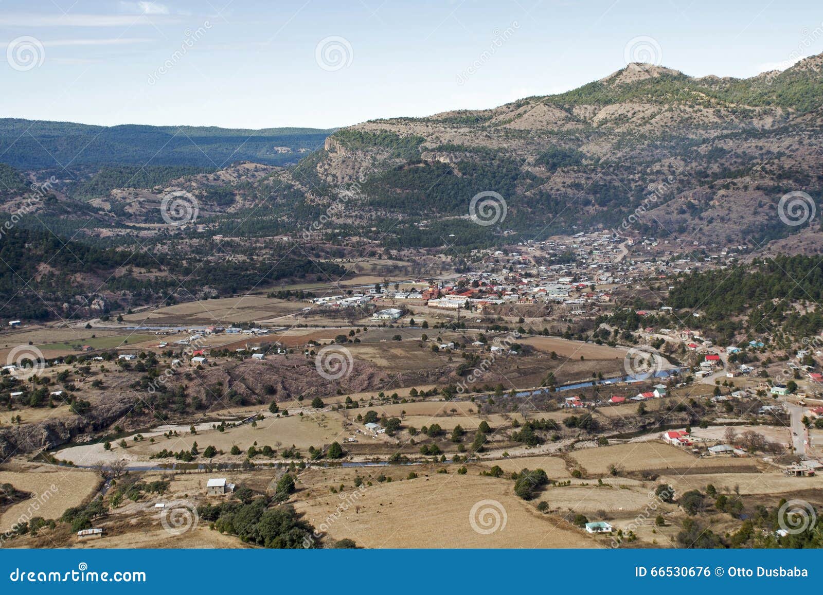 Panoramic View of Bahuichivo Stock Photo - Image of copper, mountain ...