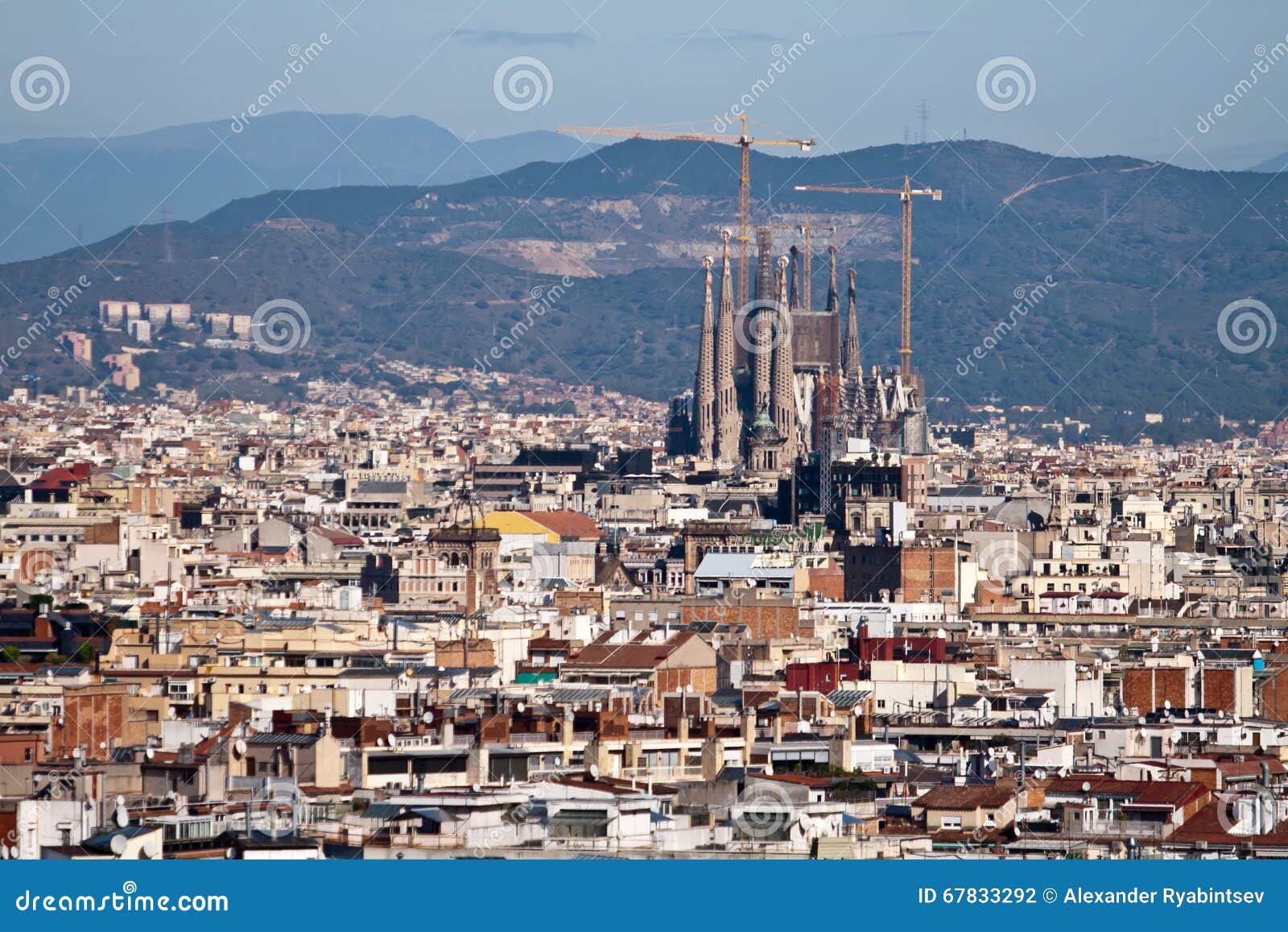 Panoramic View of Barcelona, Spain Editorial Photography - Image of ...