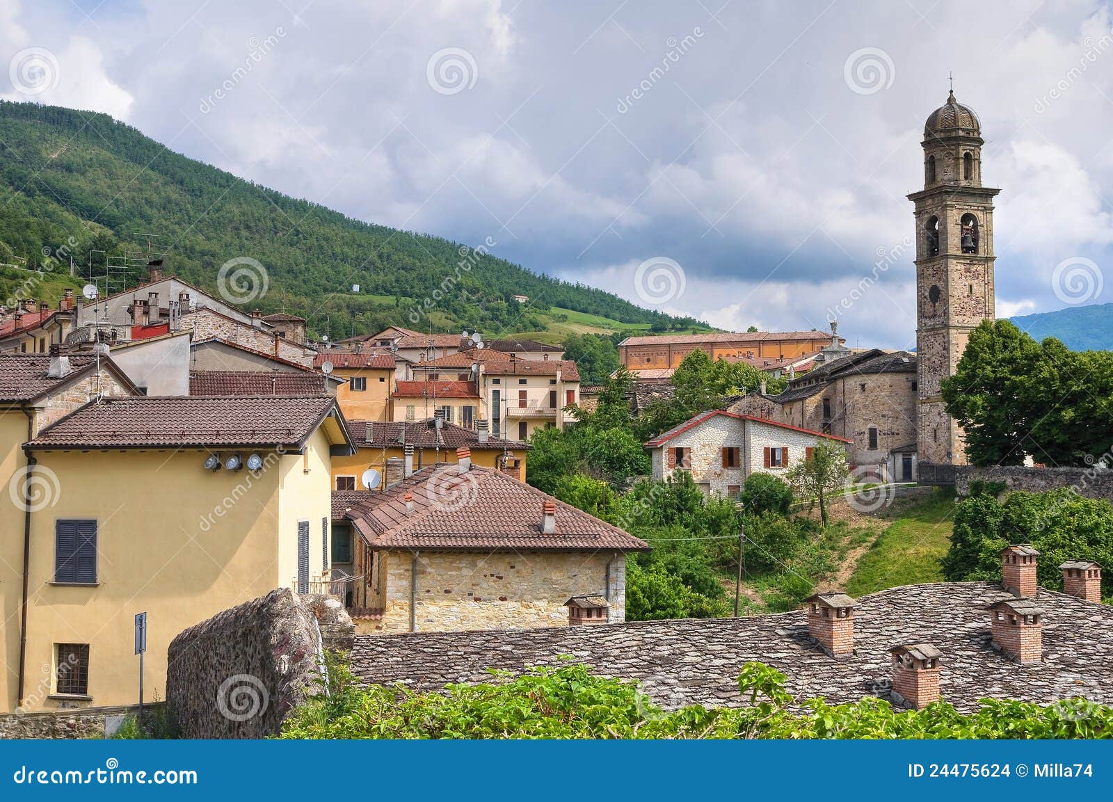 Panoramic View of Bardi. Emilia-Romagna. Italy. Stock Photo - Image of ...