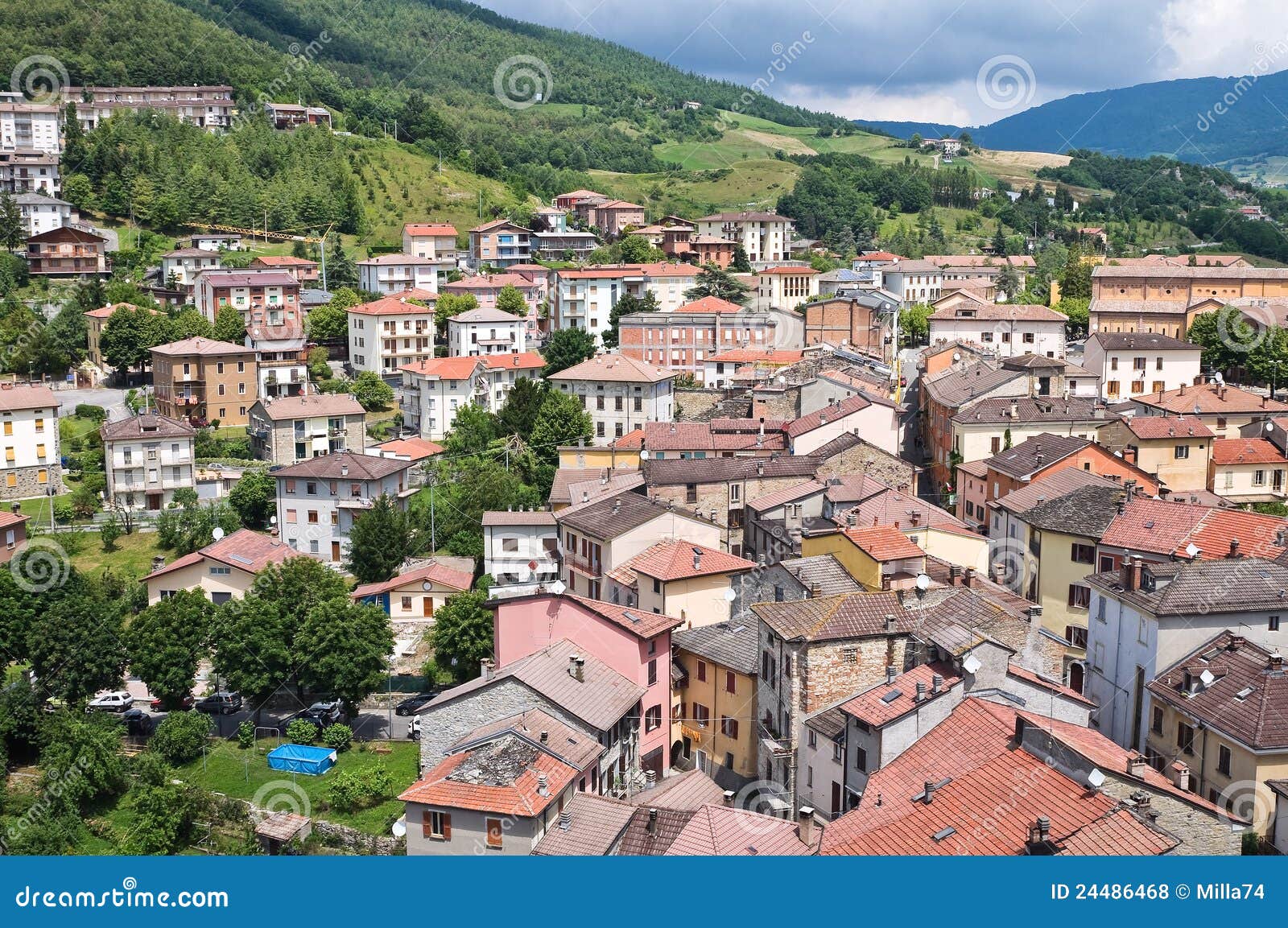Panoramic View of Bardi. Emilia-Romagna. Italy. Stock Photo - Image of ...