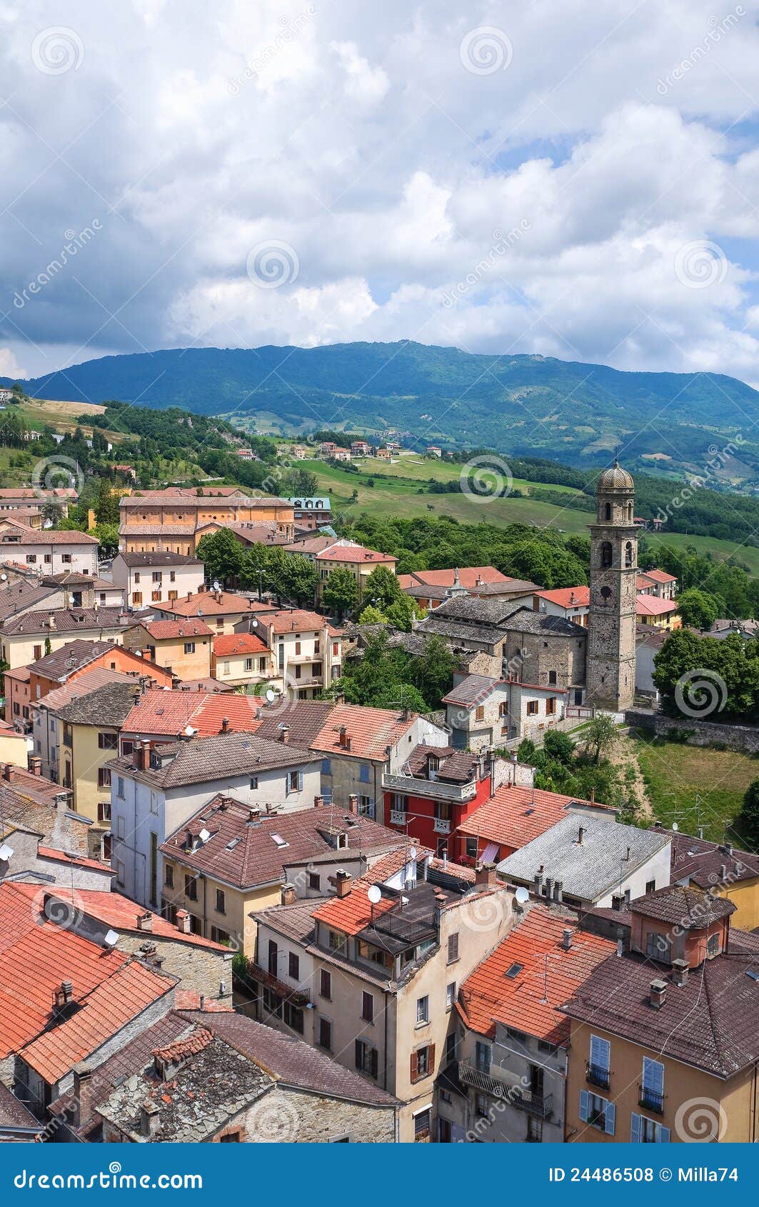 Panoramic View of Bardi. Emilia-Romagna. Italy. Stock Photo - Image of ...