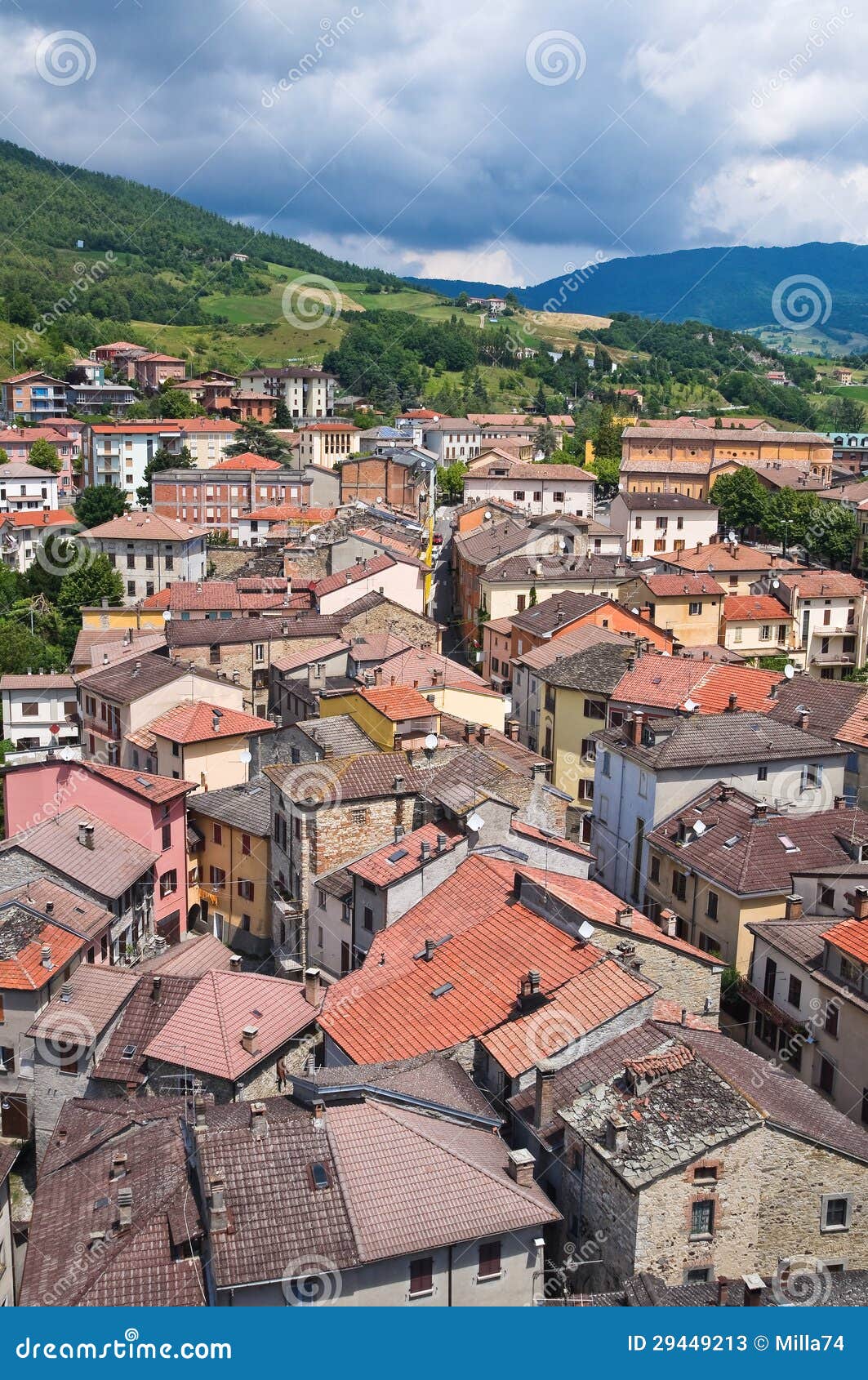Panoramic View of Bardi. Emilia-Romagna. Italy. Stock Image - Image of ...