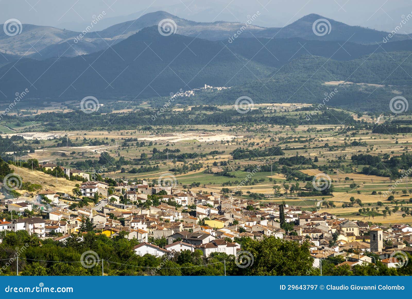 Panoramic View of Barisciano Stock Image - Image of barisciano, green ...