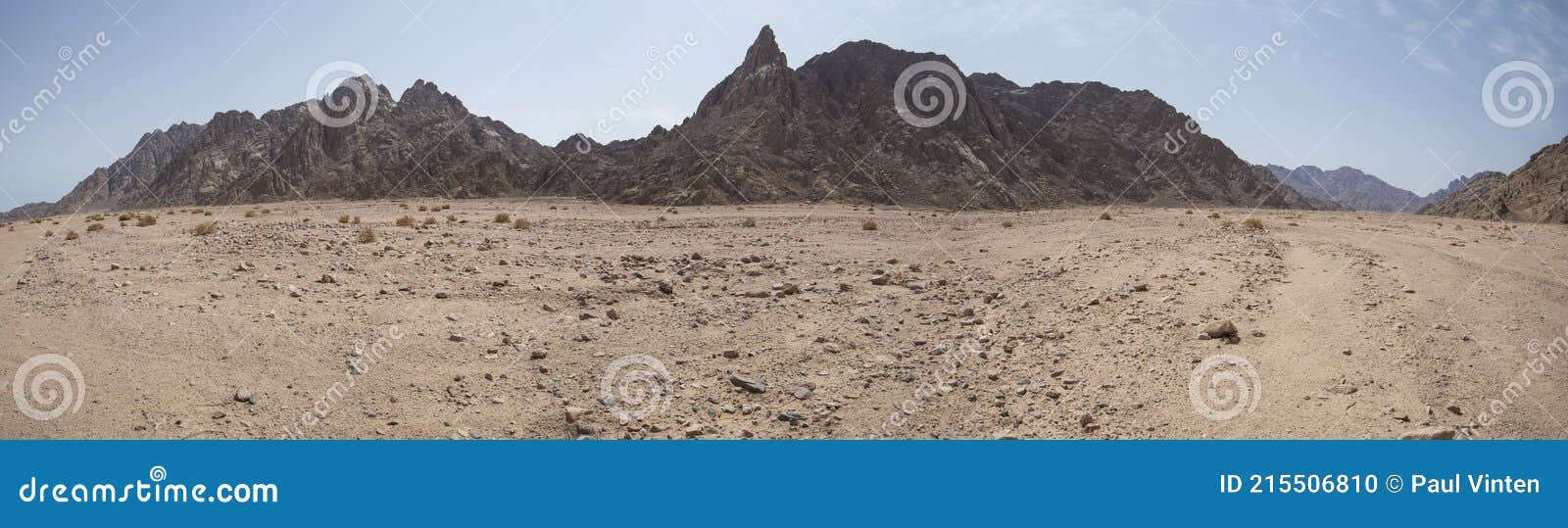 Panoramic View of Barren Desert Landscape in Hot Climate Stock Photo ...