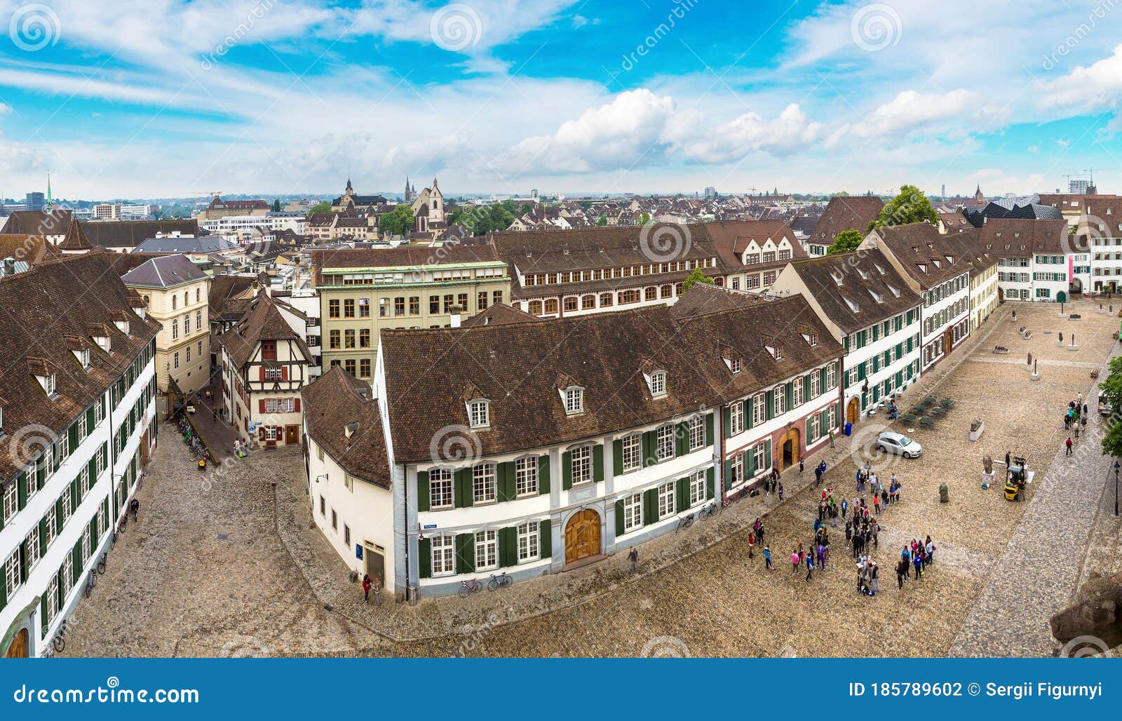 Panoramic view of Basel stock photo. Image of switzerland - 185789602