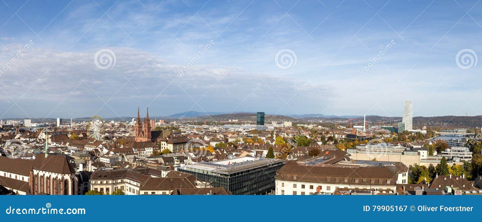 Panoramic View of Basel, Switzerland Editorial Photography - Image of ...