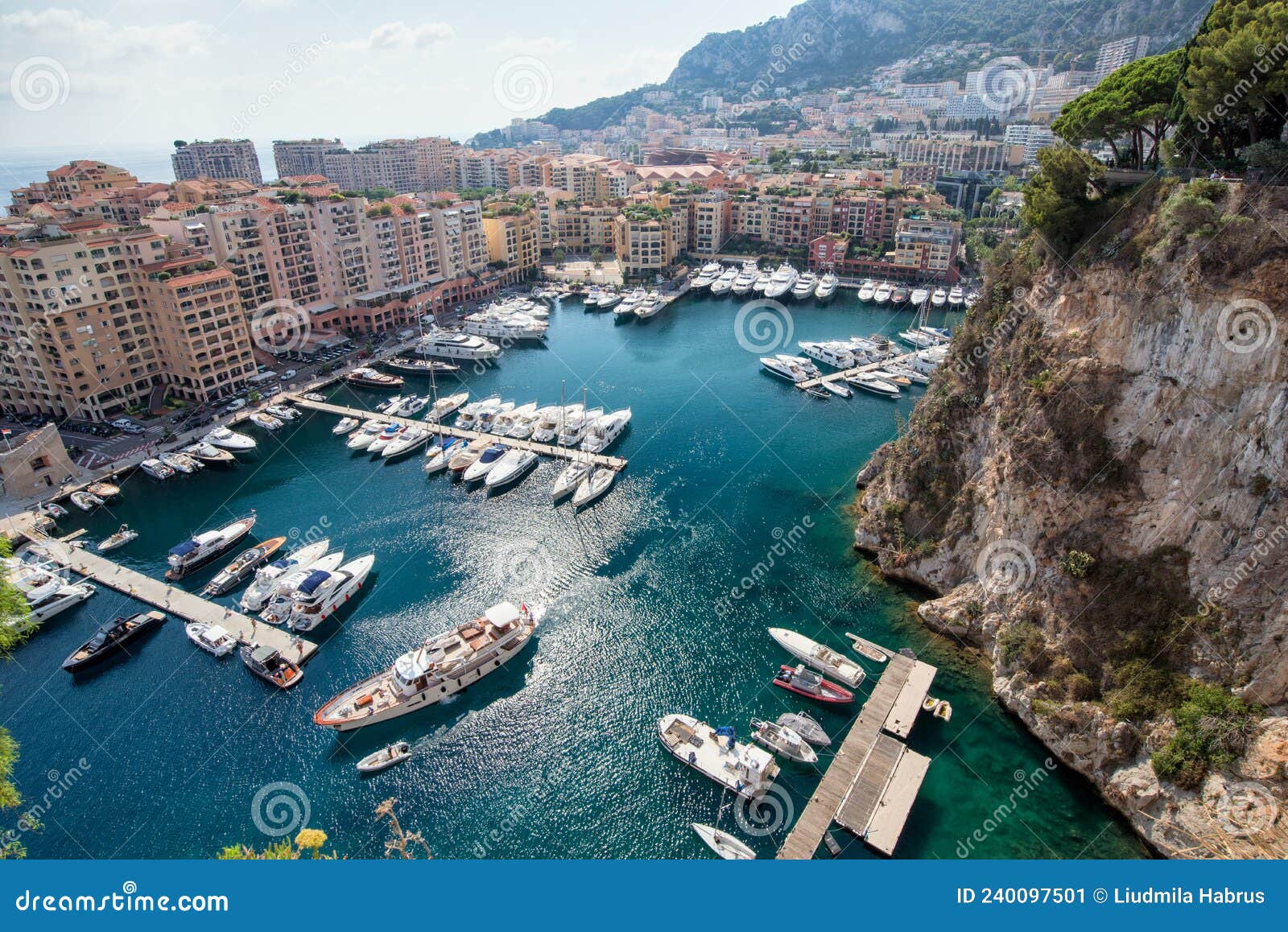 Panoramic View of the Bay with Yachts in Monaco Stock Image - Image of ...