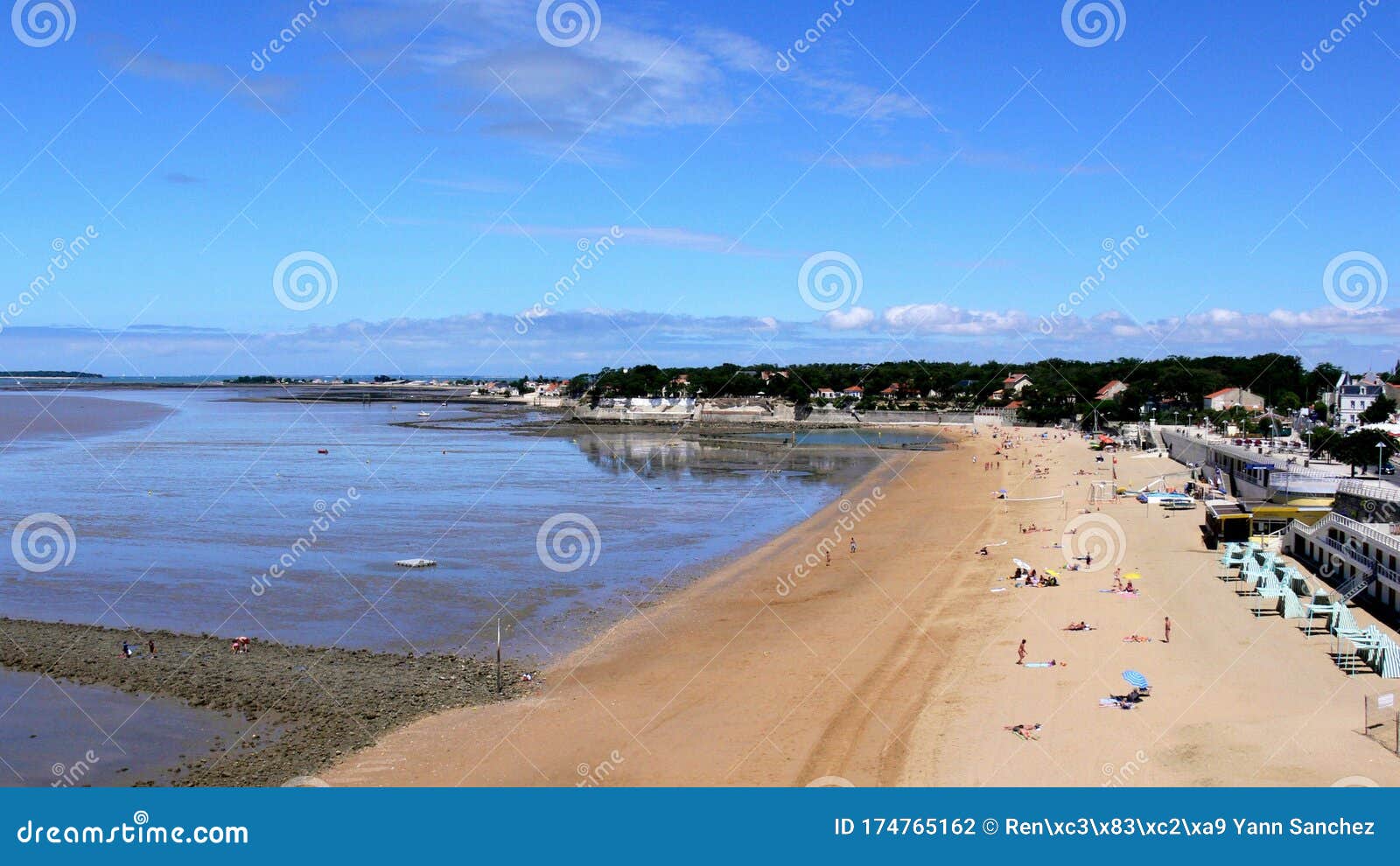 Fouras beach at low tide stock photo. Image of resort - 174765162