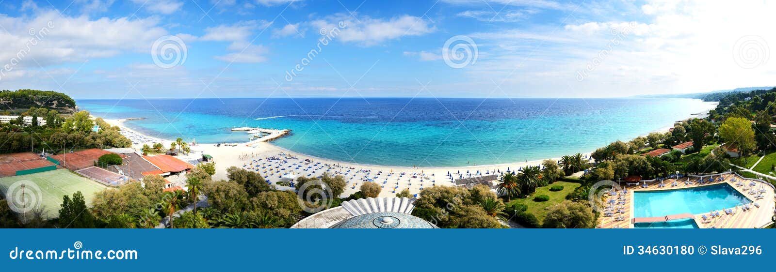Panoramic View on a Beach at the Modern Luxury Hotel Stock Photo ...
