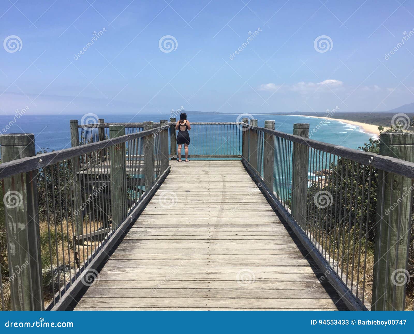 Panoramic View of Beach and Ocean Editorial Stock Photo - Image of ...