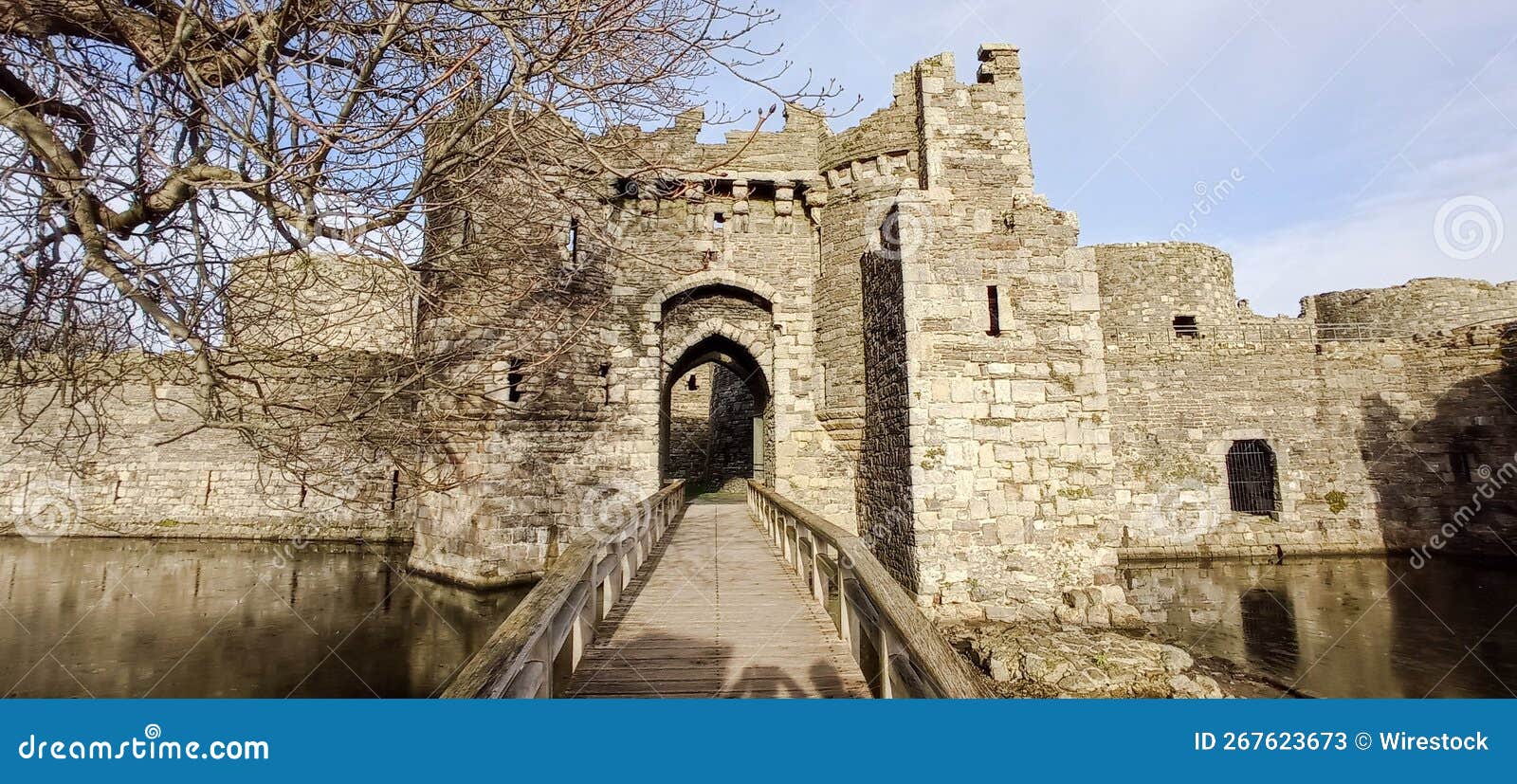 Panoramic View of the Beaumaris Castle in Beaumaris, Anglesey, Wales ...