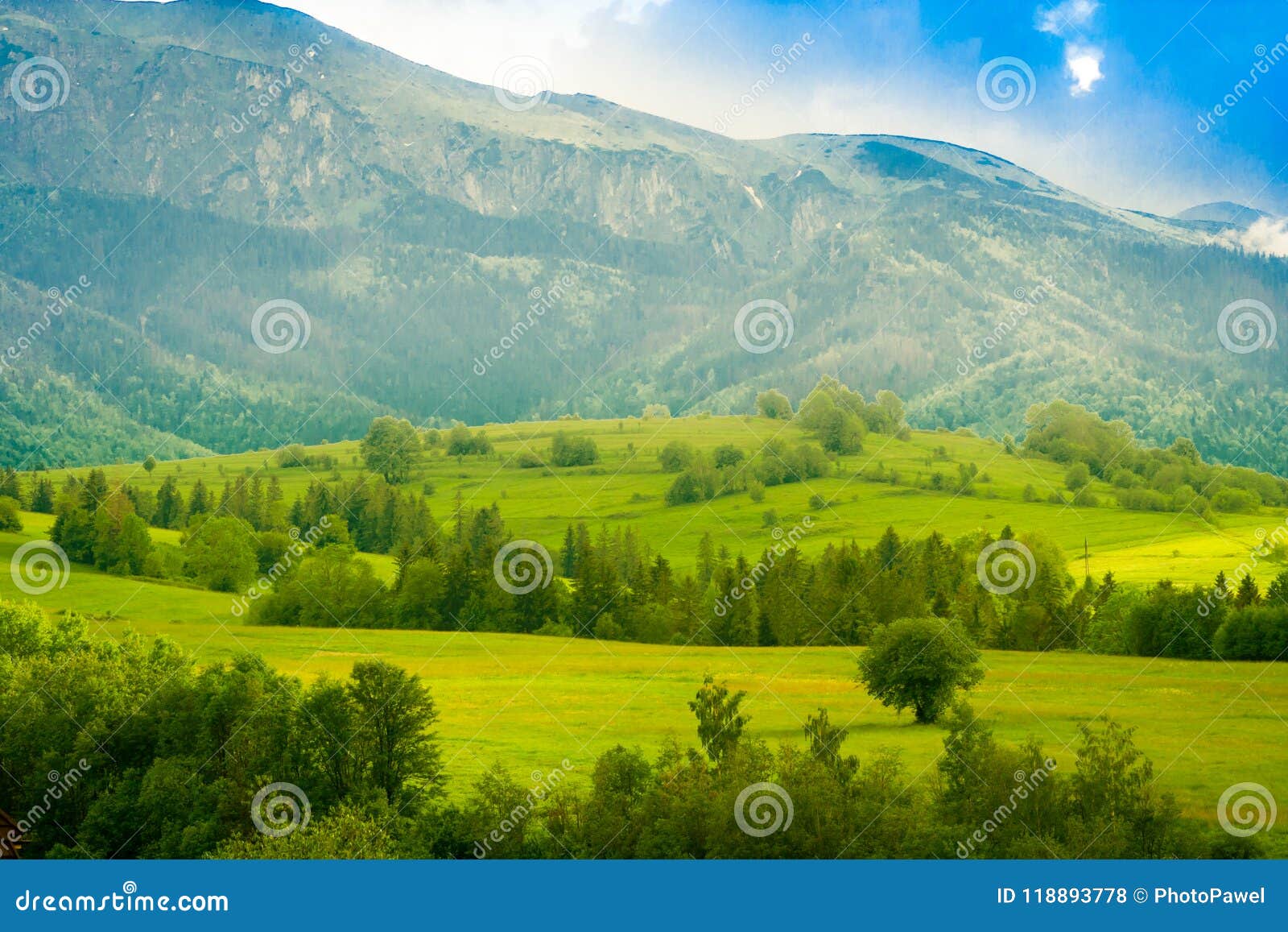 View of Beautiful Landscape in the Tatra Mountain with Fresh Green ...