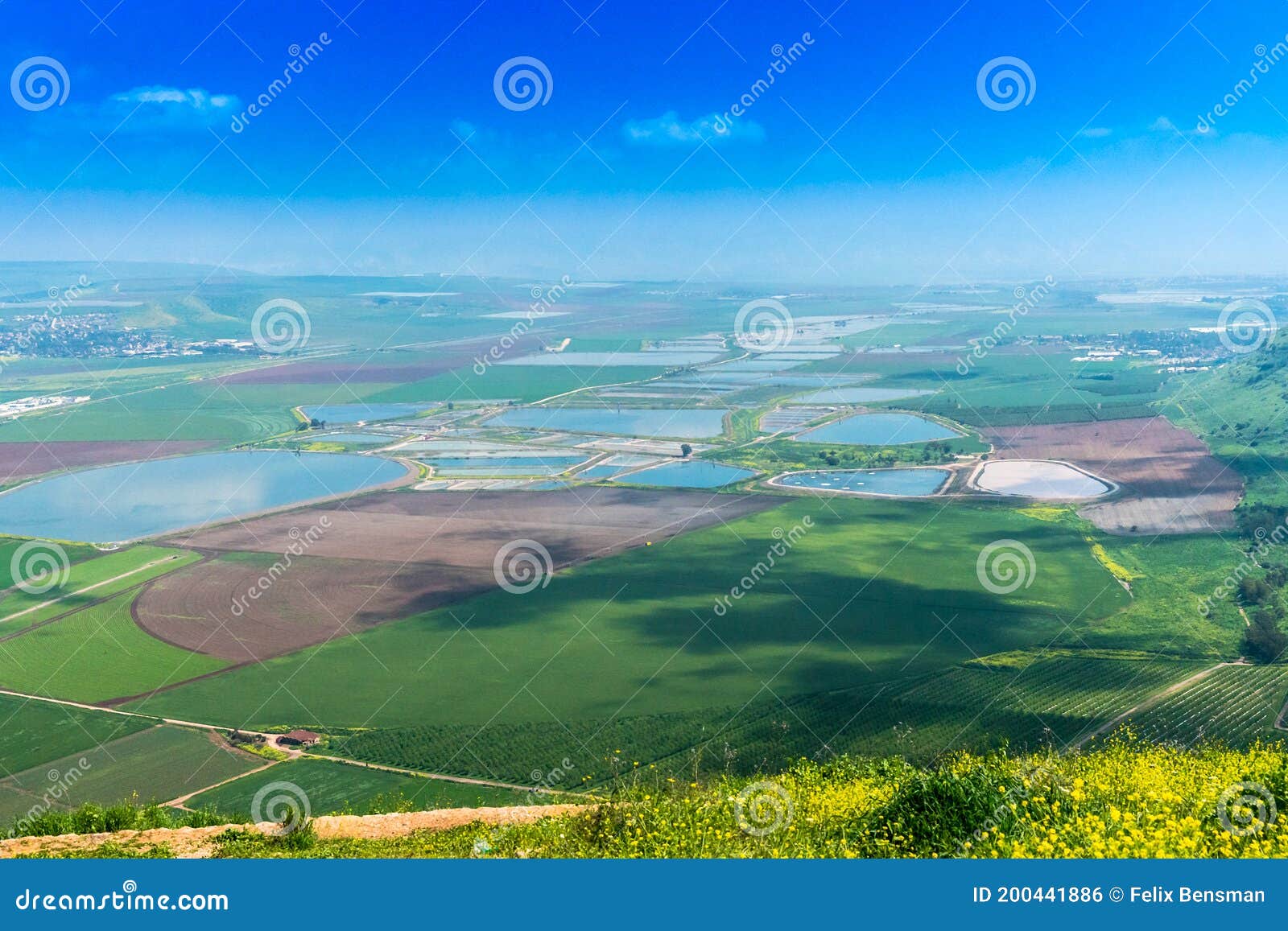 Panoramic View on Beit Shean Valley from Mount Gilboa Israel Stock ...