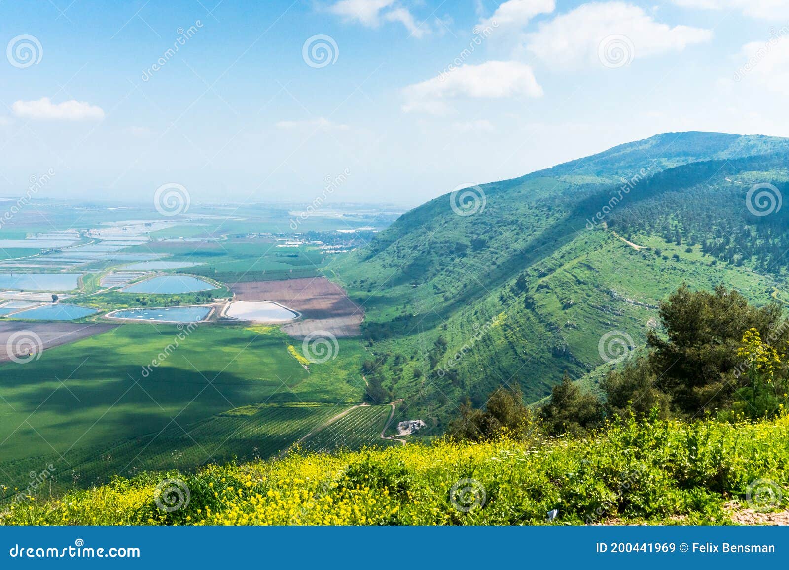 Panoramic View on Beit Shean Valley from Mount Gilboa Israel Stock ...