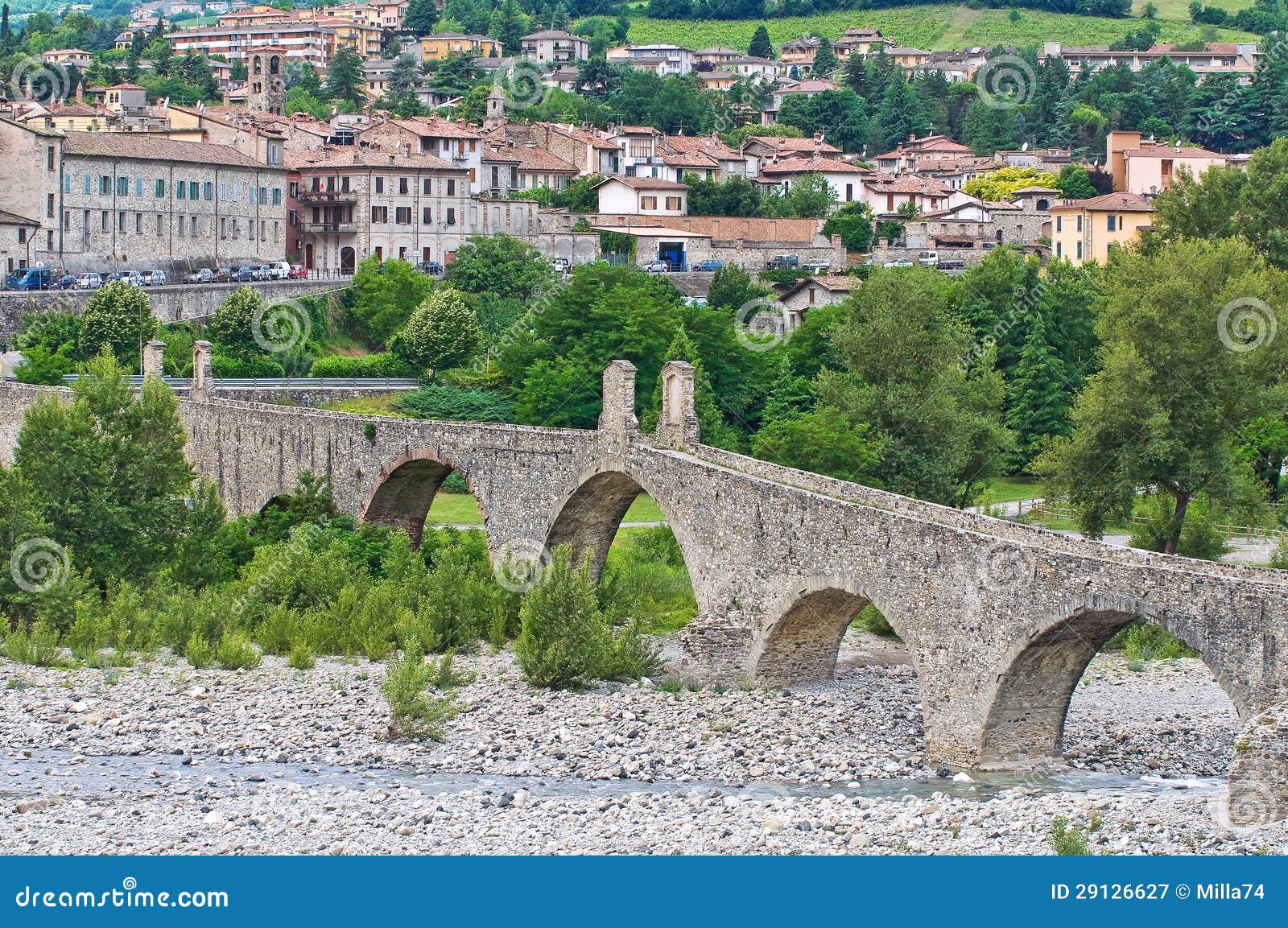 Panoramic View of Bobbio. Emilia-Romagna. Italy. Stock Image - Image of ...