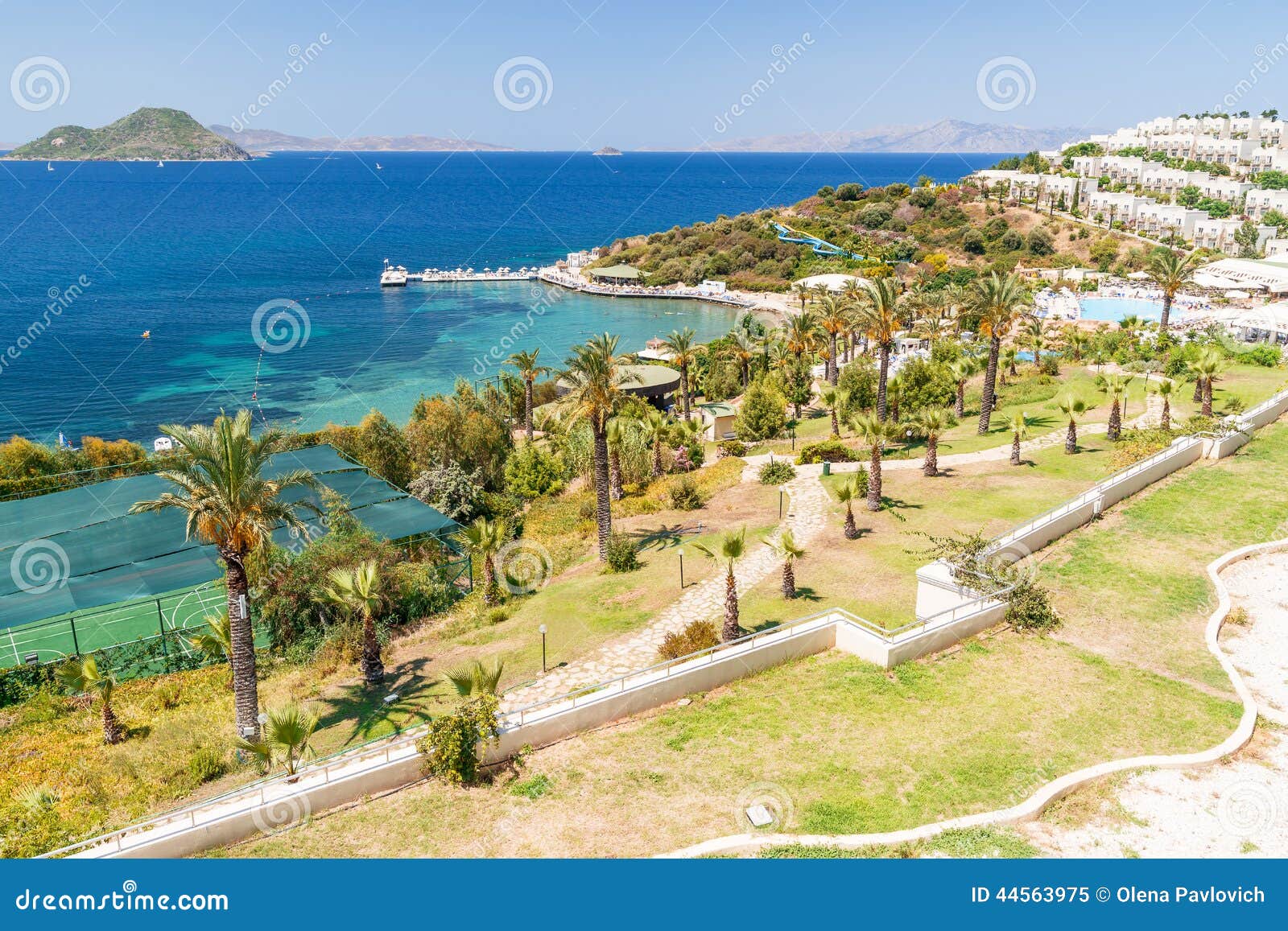 Panoramic View on the Bodrum Beach Stock Image - Image of holiday, sail ...