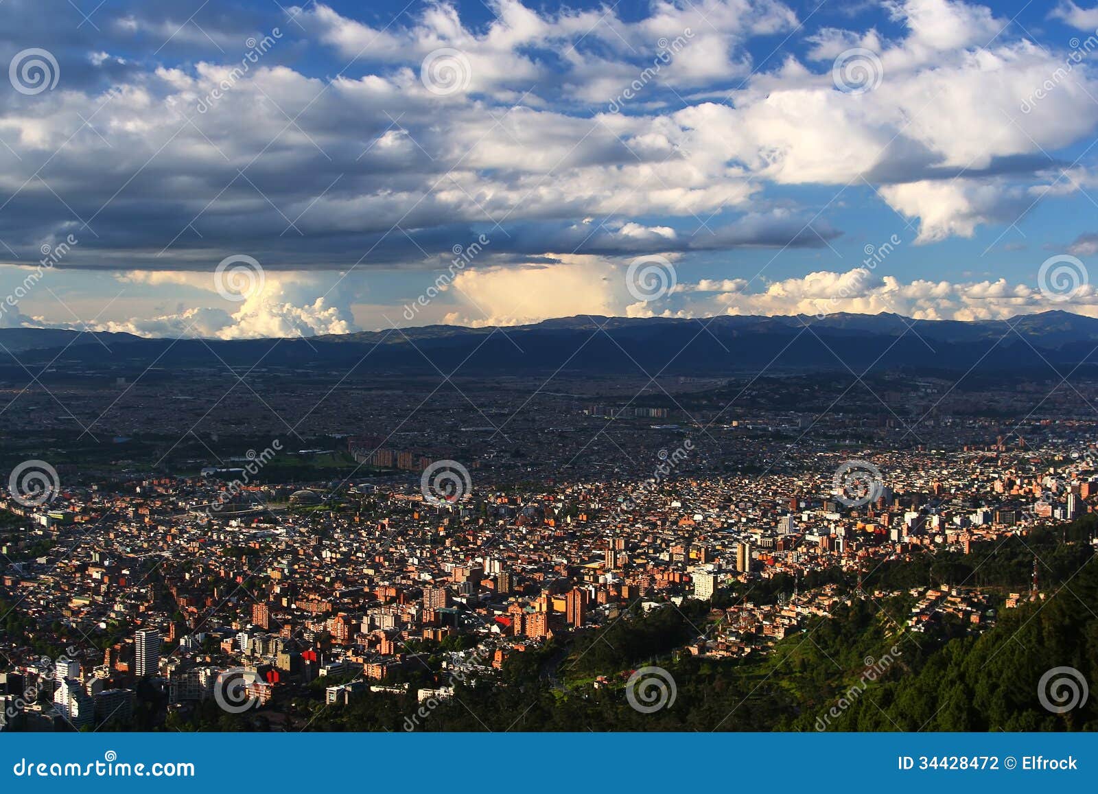 Panoramic View of Bogota City Stock Photo - Image of american, high ...