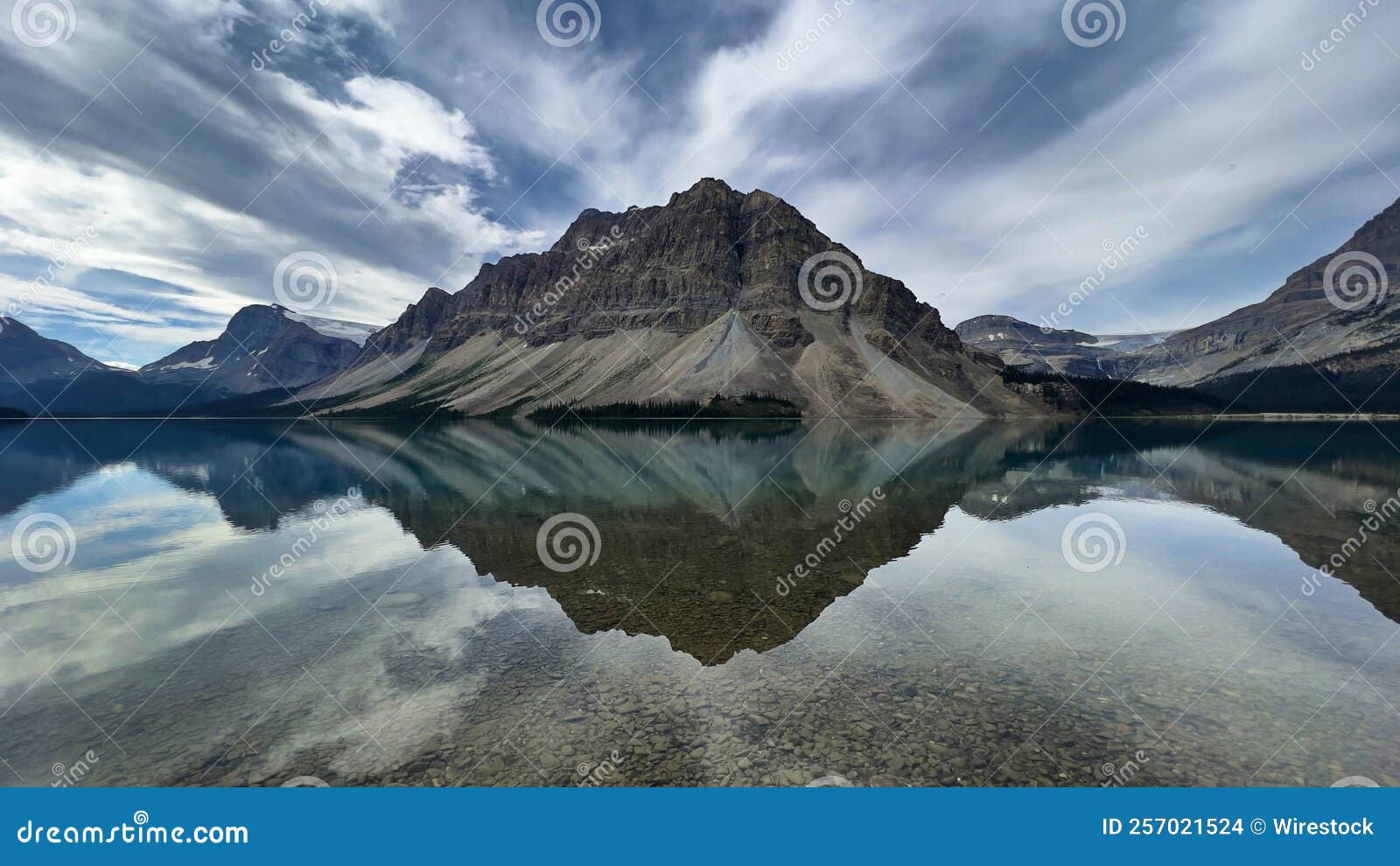 Panoramic View of Bow Lake in Banff National Park in Alberta, Canada ...