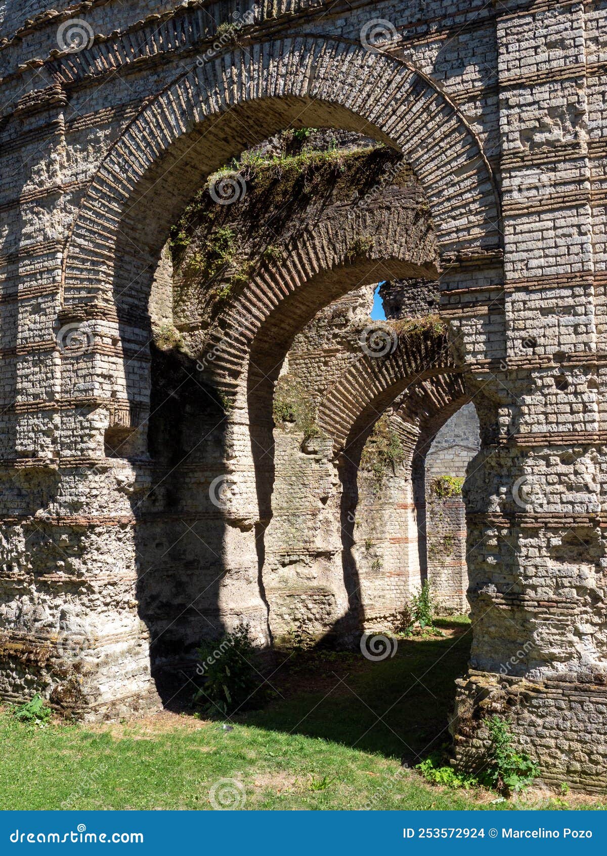 Panoramic View Bows Ruins of Palais Gallien Stock Photo - Image of view ...
