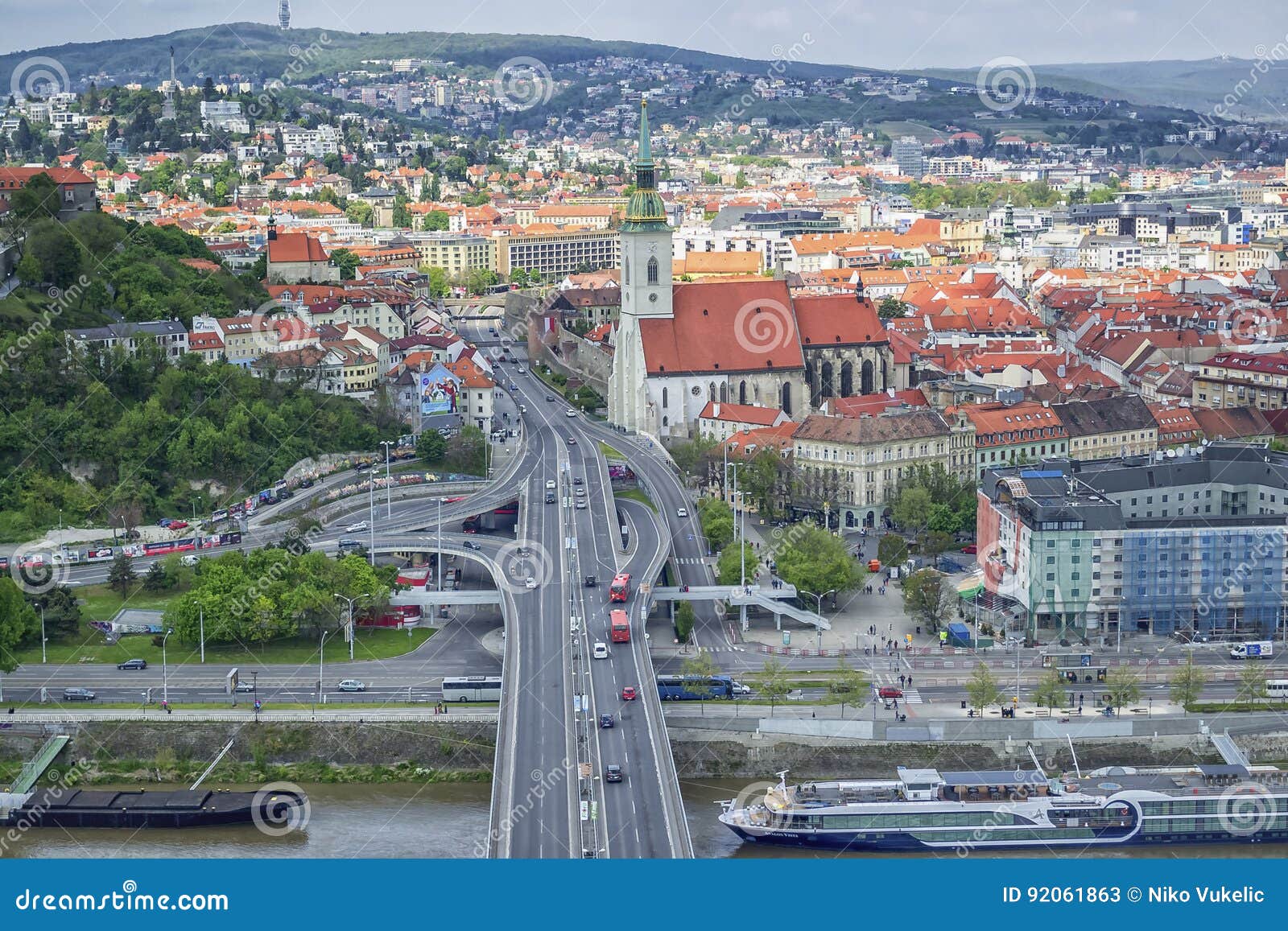 Panoramic View of Bratislava,Slovakia Stock Image - Image of church ...