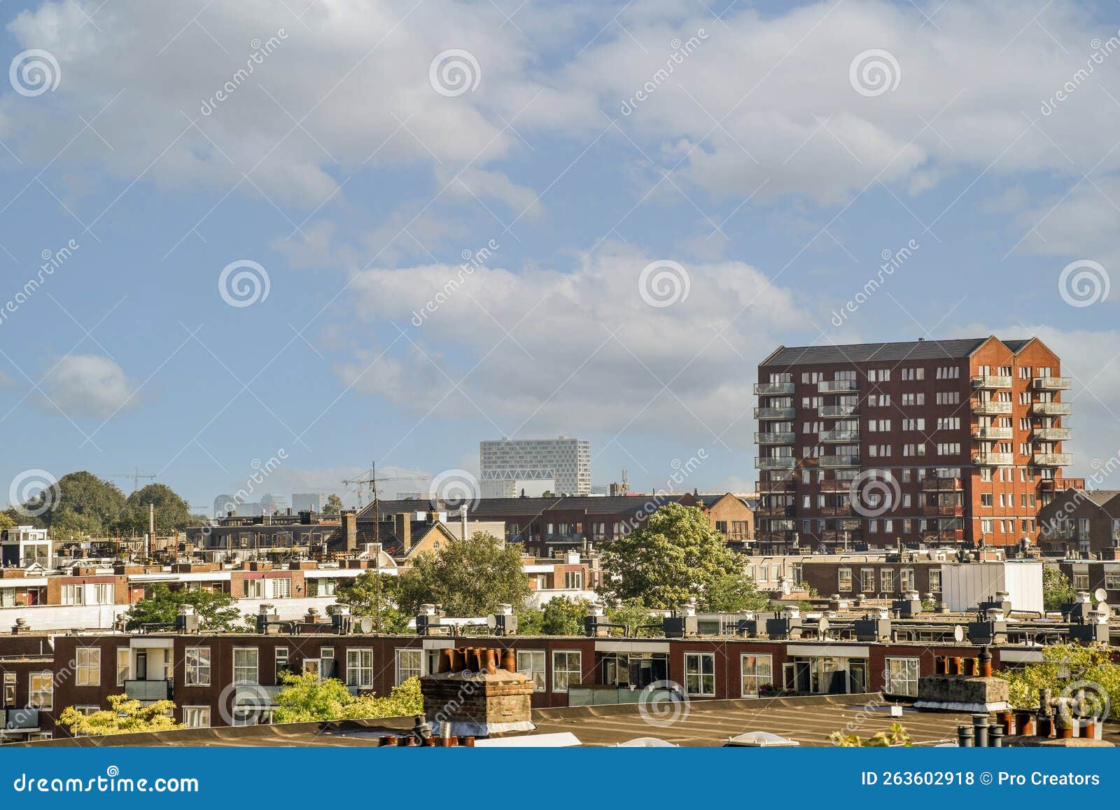 Panoramic View of Brick Buildings from Balcony Stock Photo - Image of ...