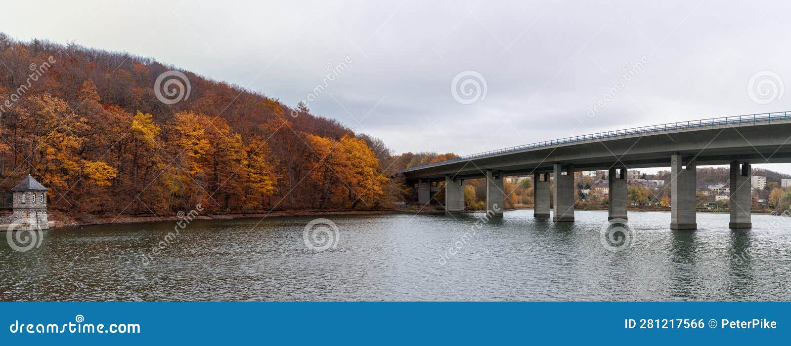 Panoramic View of the Bridge Over the Seilersee Lake in Iserlohn ...