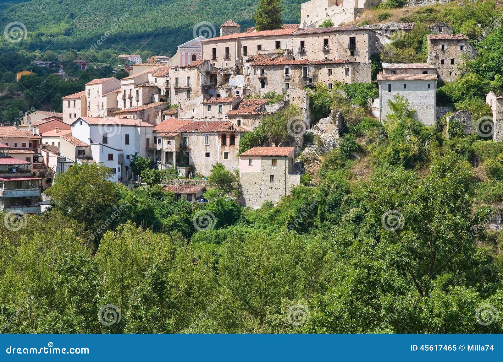 Panoramic View of Brienza. Basilicata. Italy. Stock Image - Image of ...