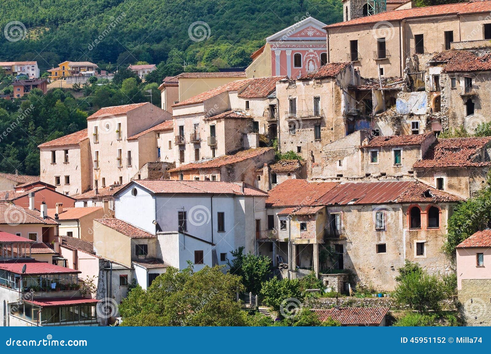 Panoramic View of Brienza. Basilicata. Italy. Stock Photo - Image of ...