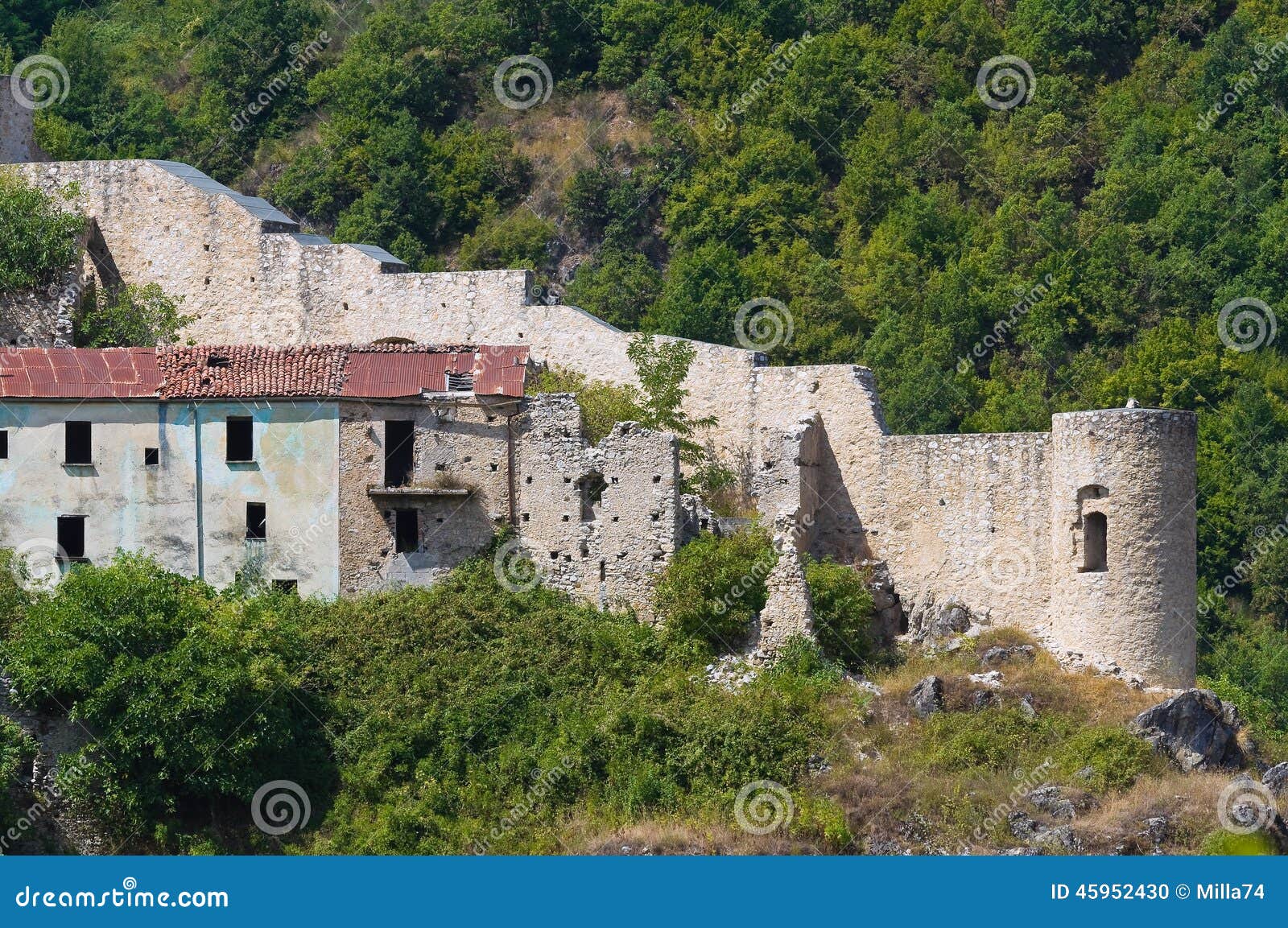 Panoramic View of Brienza. Basilicata. Italy. Stock Photo - Image of ...