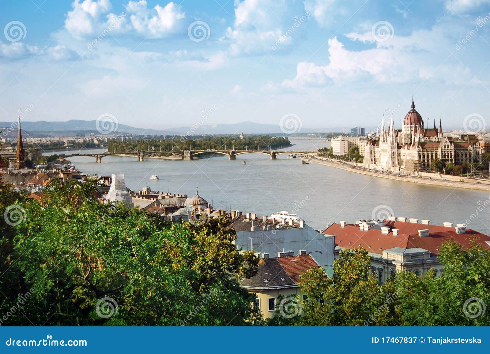 Panoramic view of Budapest stock image. Image of bridge - 17467837
