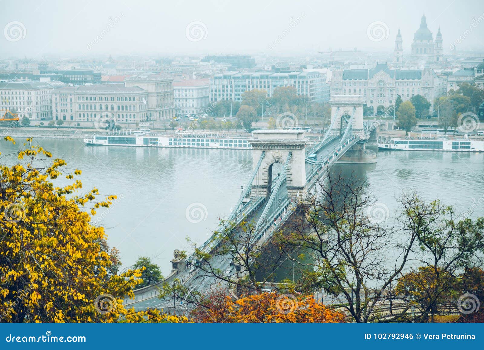 Panoramic View of Budapest in Autumn Stock Photo - Image of castle ...