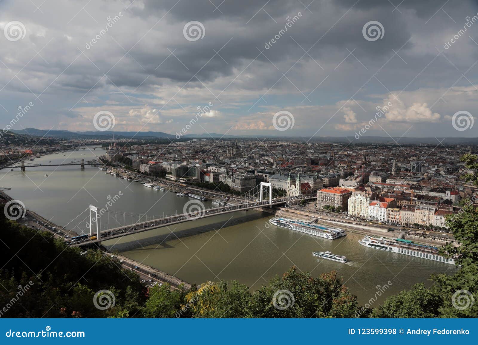 Panoramic View of Budapest, from Height of Bird`s Flight, from the ...
