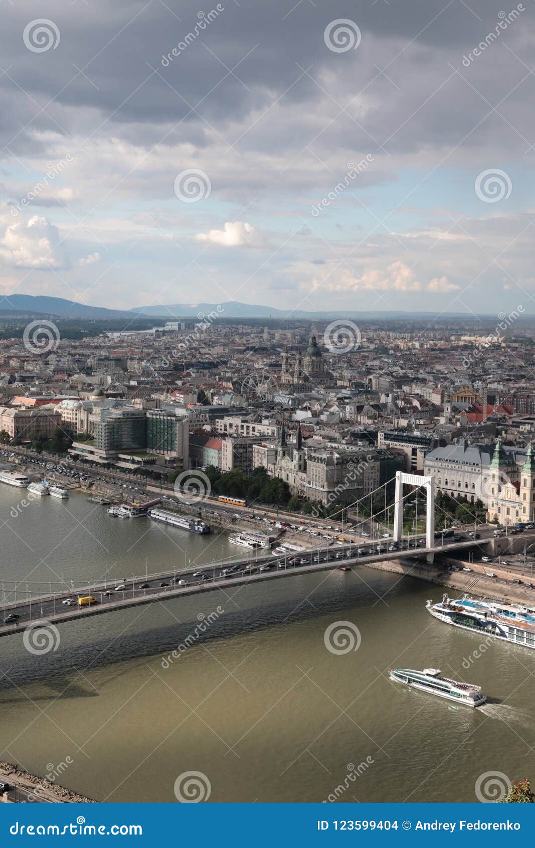 Panoramic View of Budapest, from Height of Bird`s Flight, from the ...