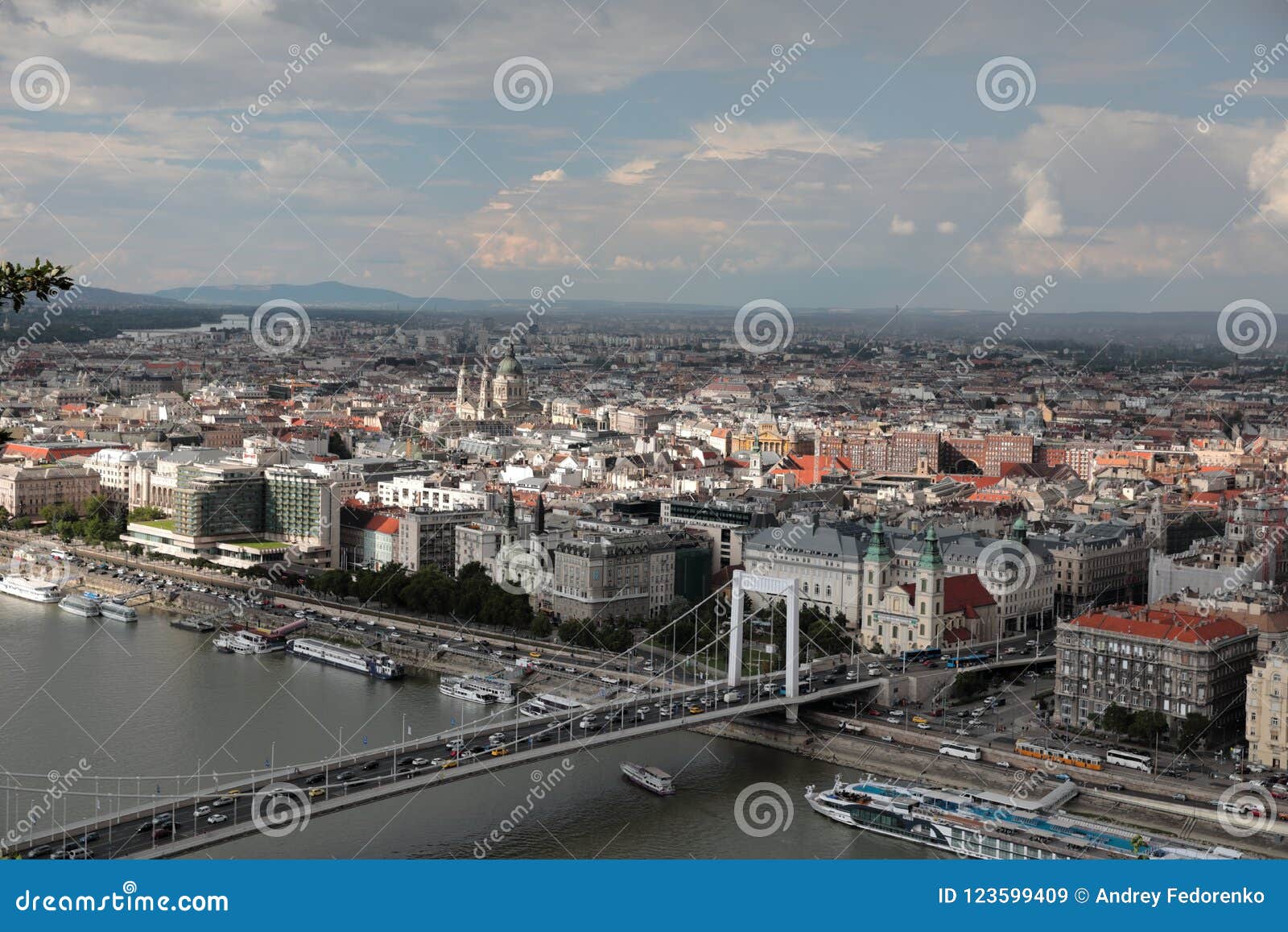Panoramic View of Budapest, from Height of Bird`s Flight, from the ...