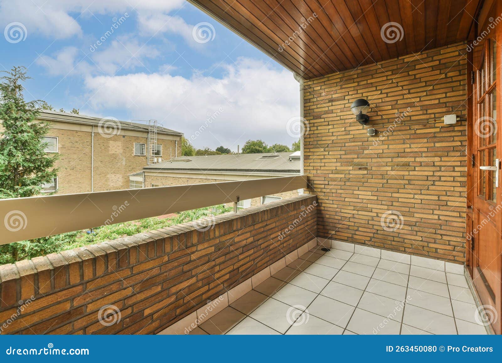 Panoramic View of Brick Buildings from Balcony Stock Photo - Image of ...