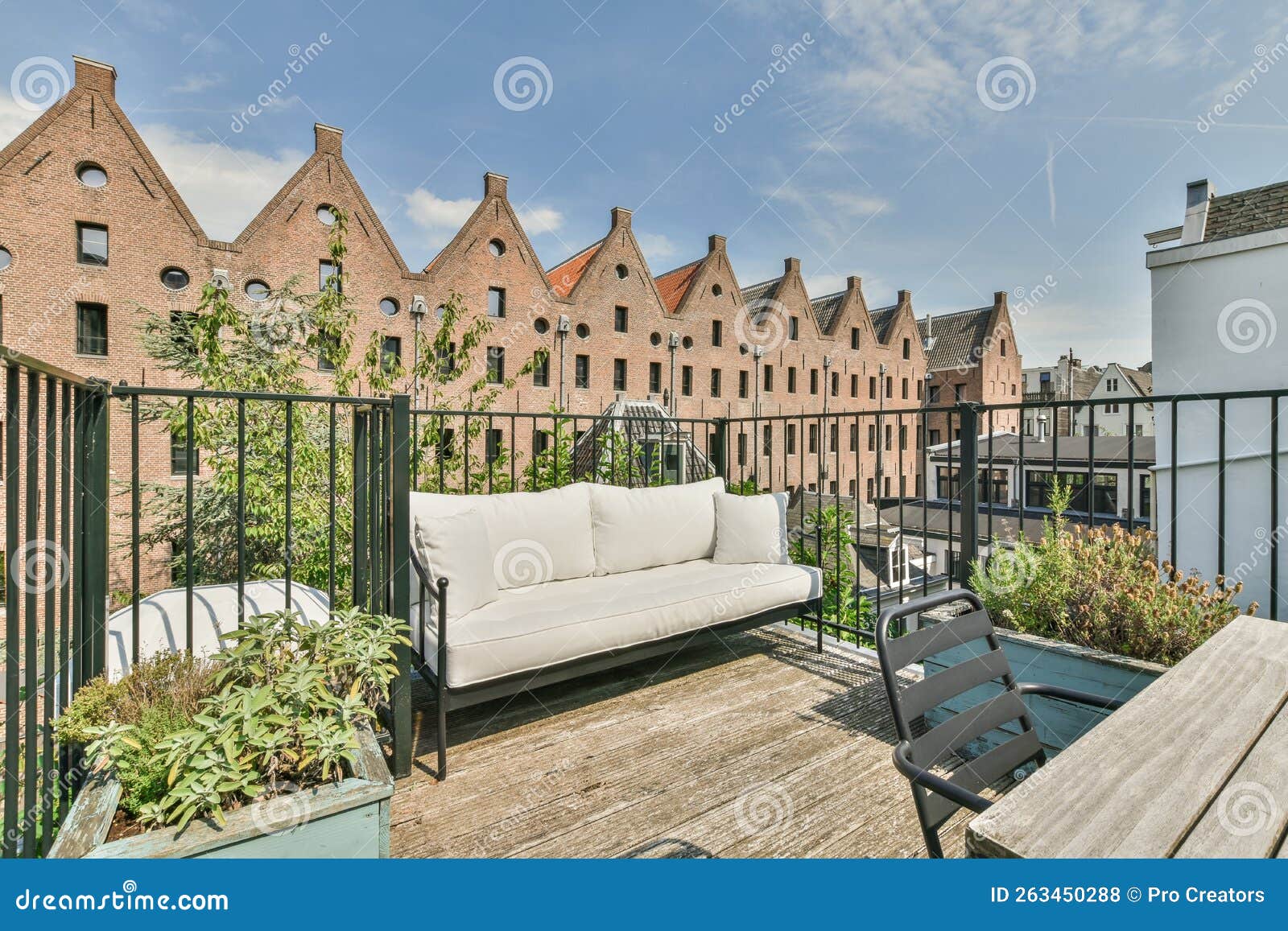 Panoramic View of Brick Buildings from Balcony Stock Photo - Image of ...