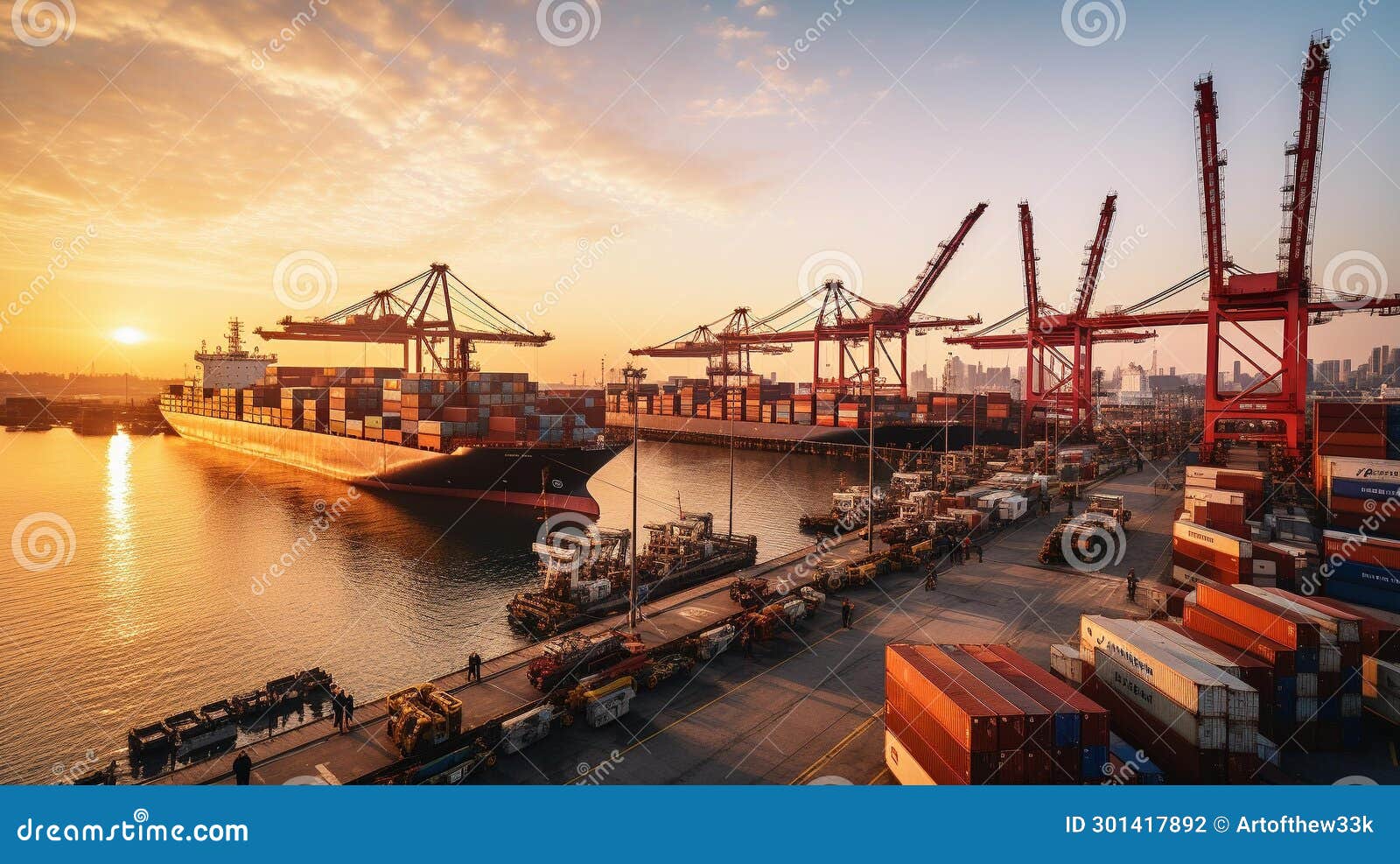 A Panoramic View of a Bustling Harbor, with Ships Coming and Going and ...