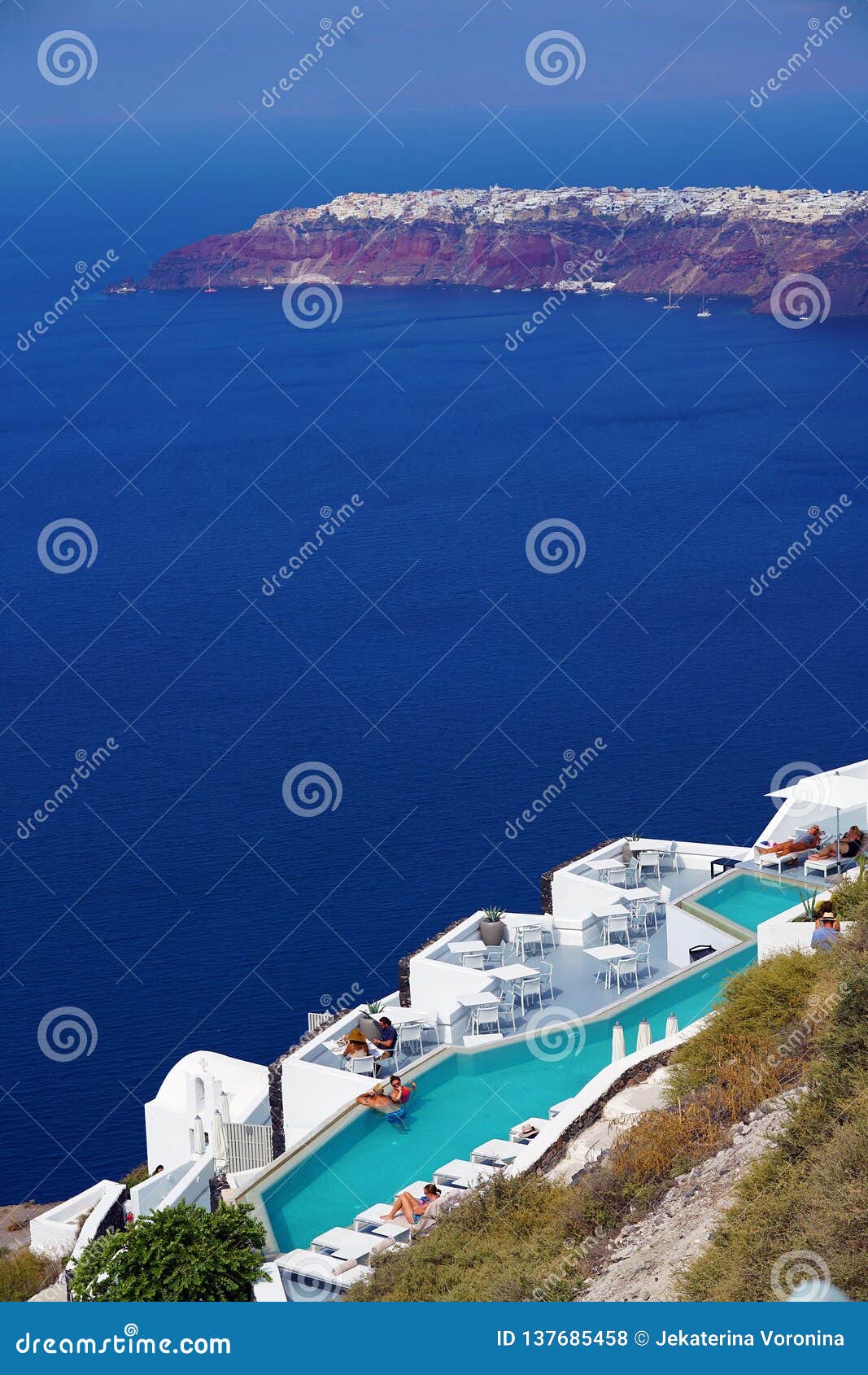 Panoramic View of the Caldera in Santorini Editorial Stock Photo ...